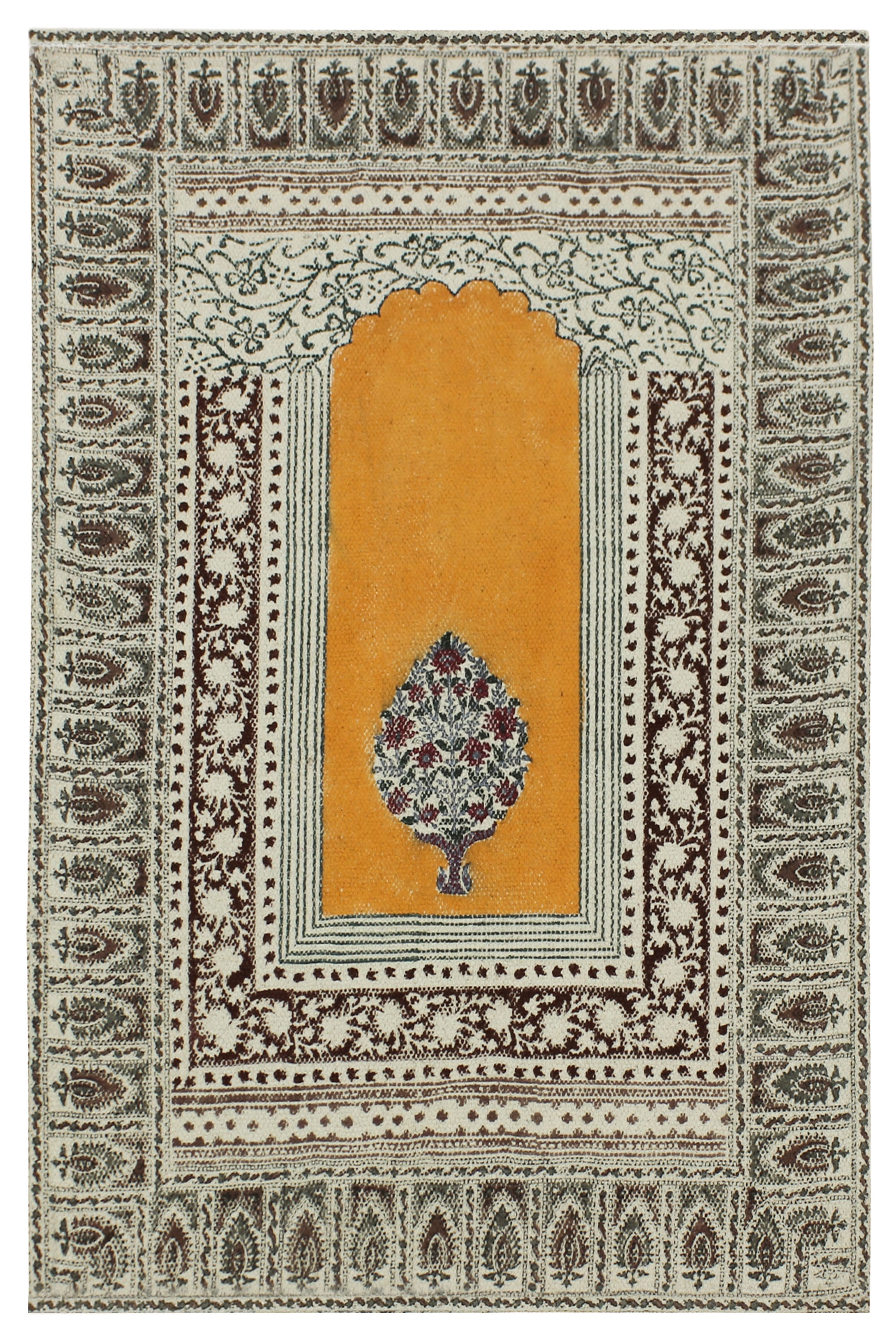 Casavani Beige Block Printed Cotton Rug Dining Room Carpets Home Decor ...