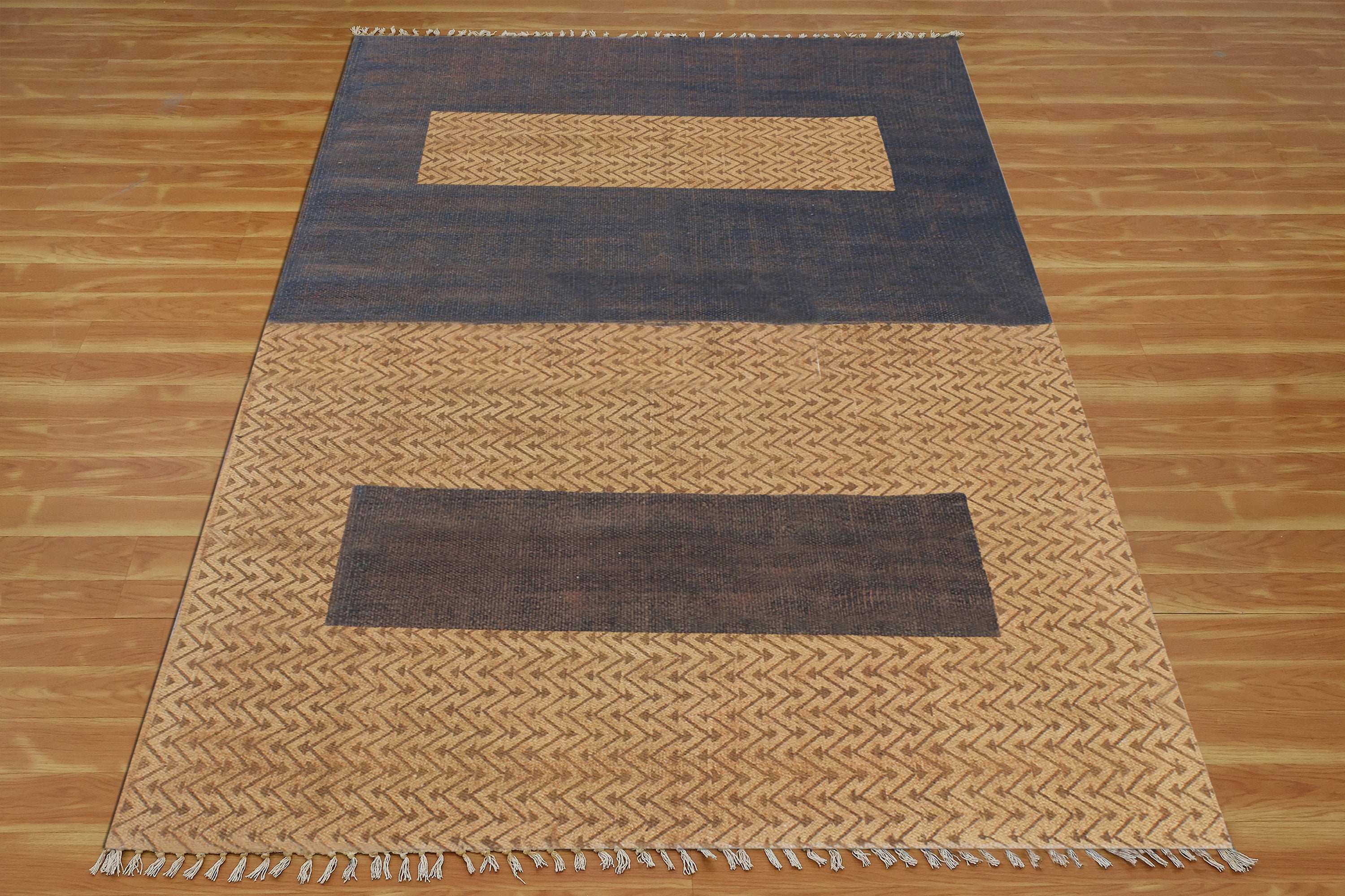 Casavani Block Printed Blue Rug For Hallway 3'x20' Cotton Runner Area ...