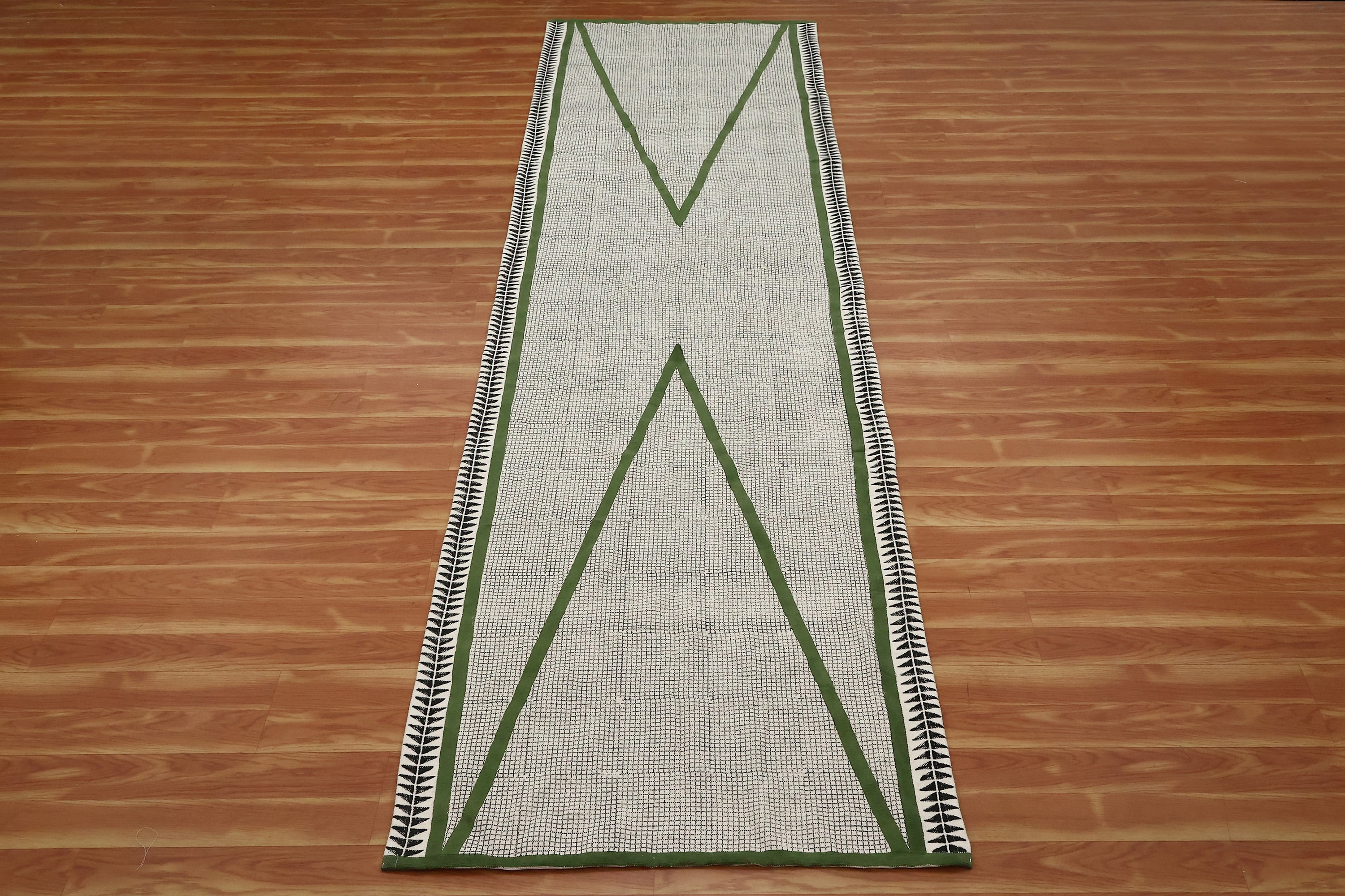 Casavani Block Printed Boho Cotton Hallway Runner Rug Green Farmhouse ...