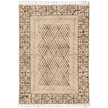 Casavani Handmade Pure Cotton Carpet Flat Weave Kilim Brown Area Rug ...