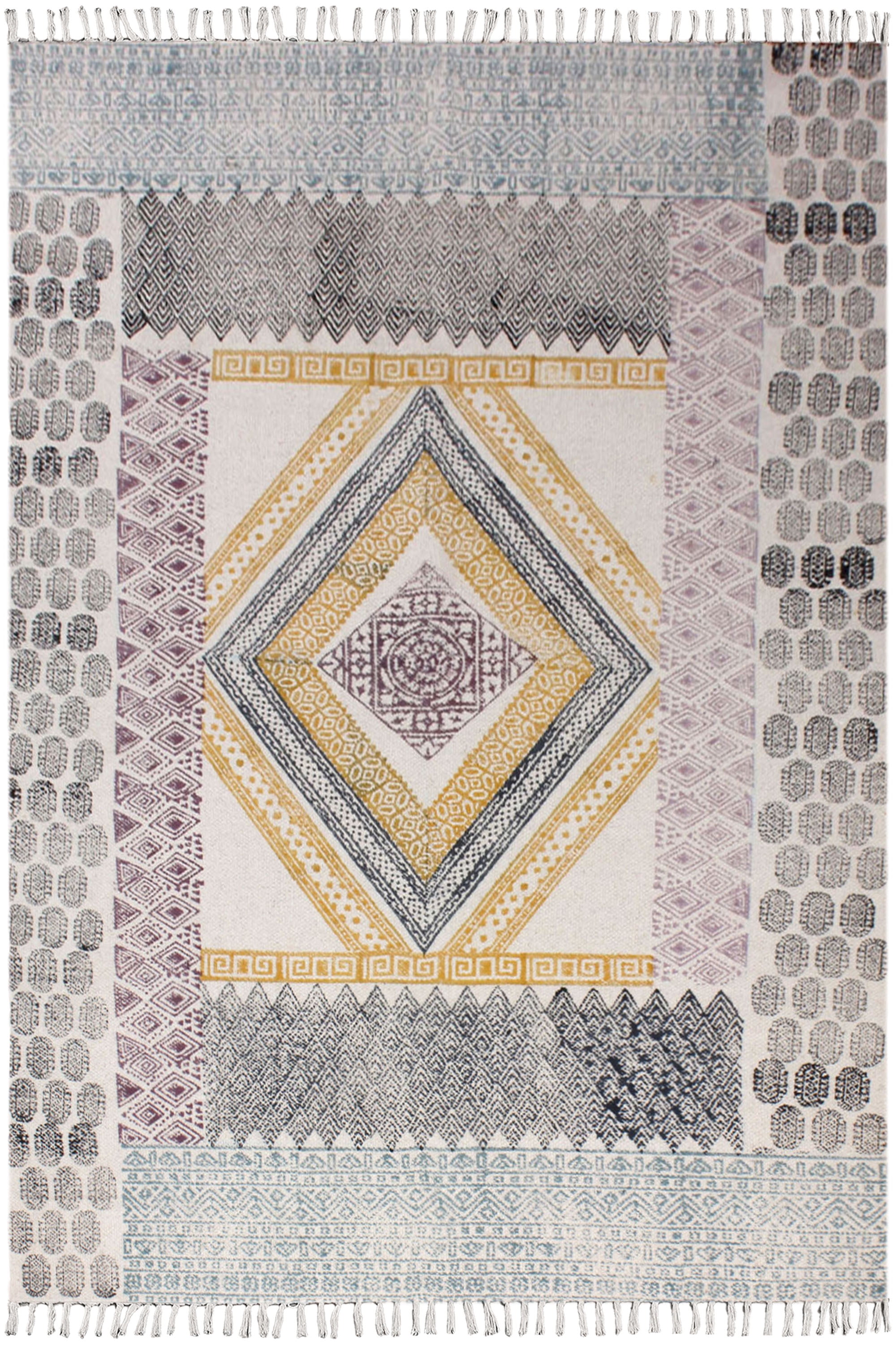 Casavani Cotton Dining Room Area kitchen Rug, Yellow 9x9 feet - Walmart.com