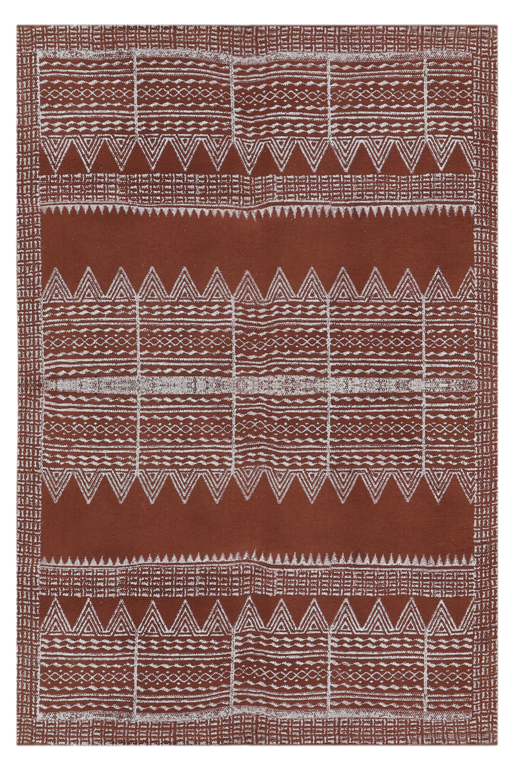 Casavani Cotton Handblock Printed Dhurrie Brown Living Room Floor ...