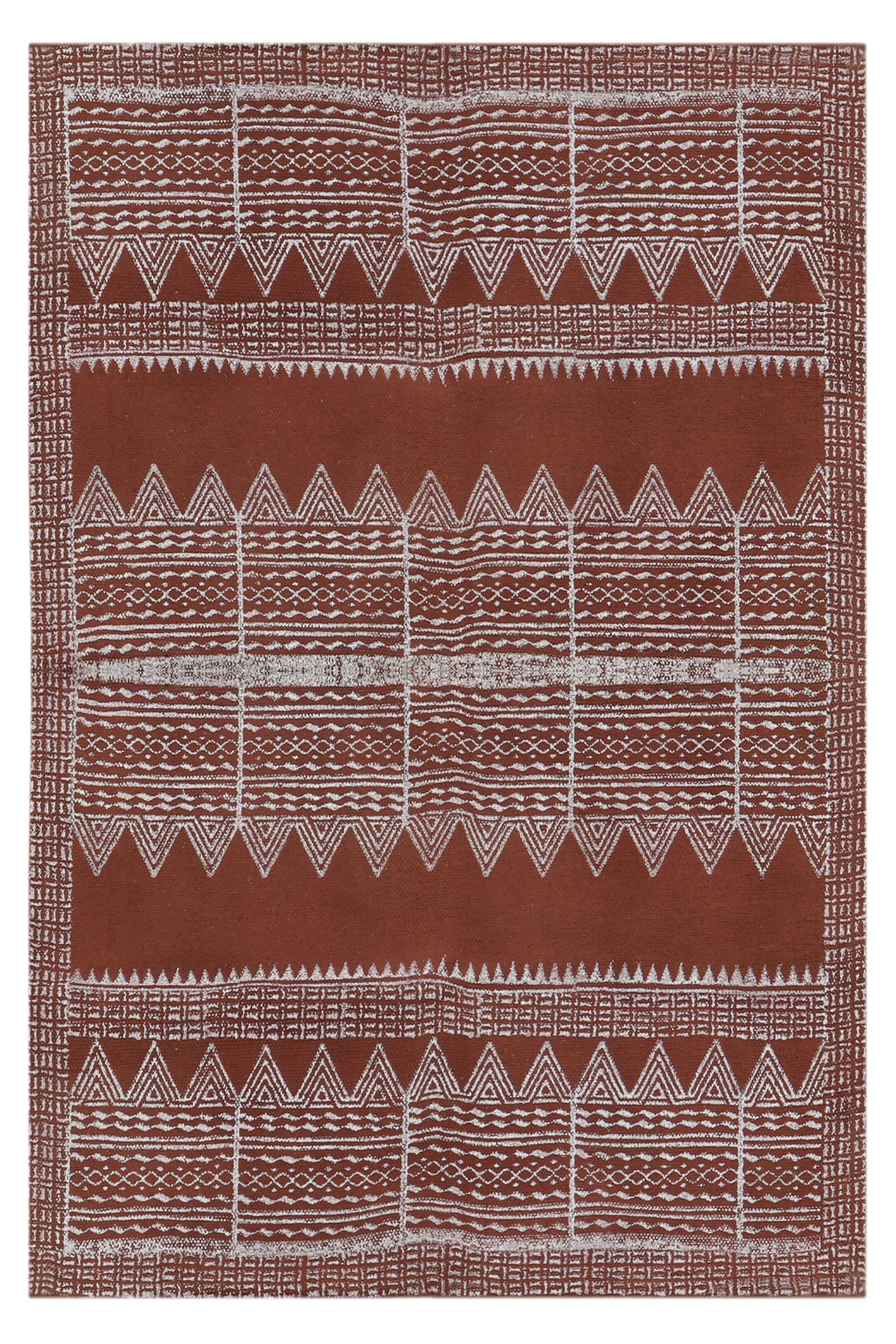 Casavani Cotton Handblock Printed Dhurrie Brown Living Room Floor ...