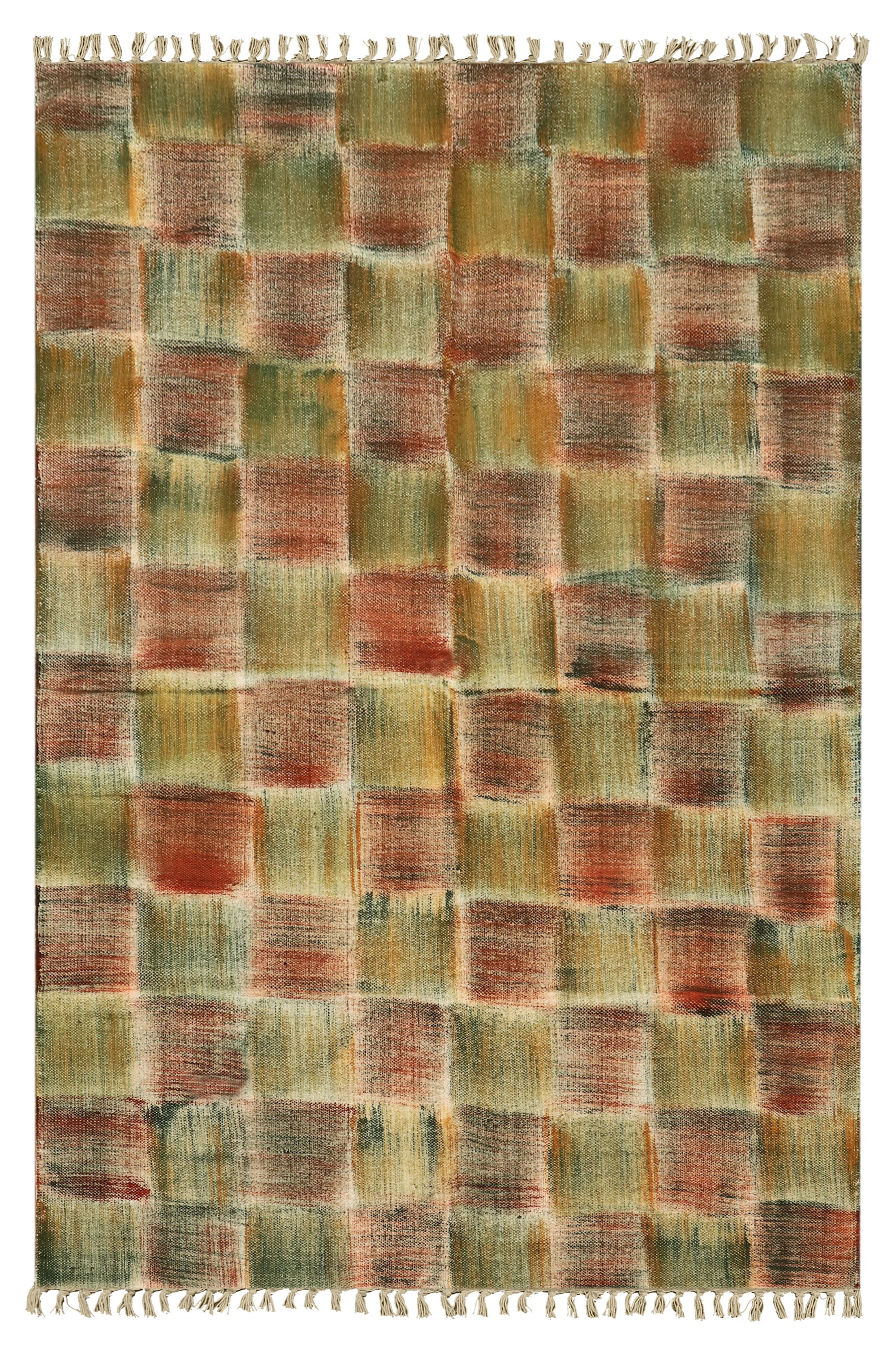 Casavani Cotton Handblock Printed Dhurrie Green Living Room Floor ...