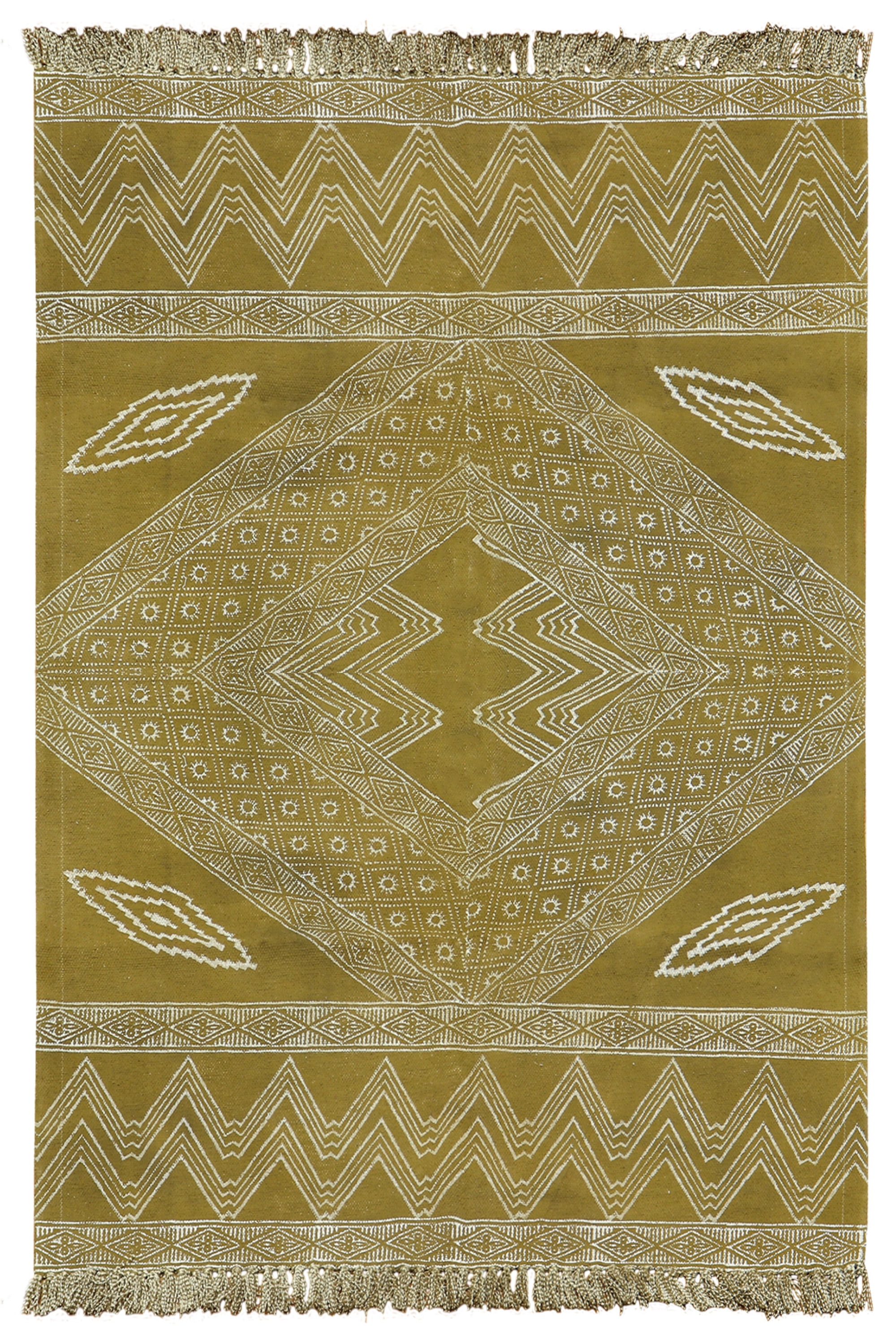 Casavani Cotton Handblock Printed Green Rug Square Area Rug for Living ...