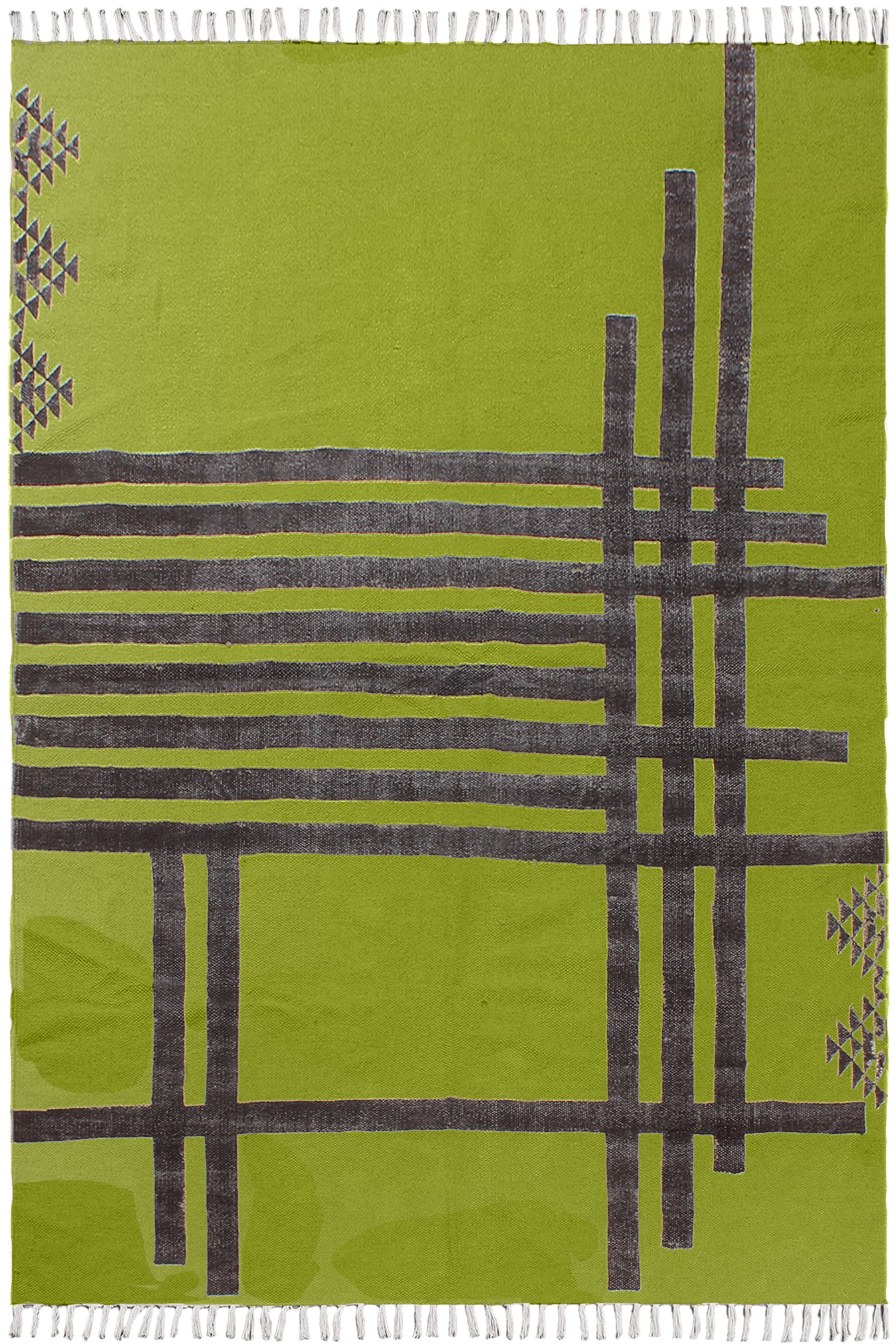 Casavani Cotton Handblock Printed Rug Green Area Rug for Living Dining ...