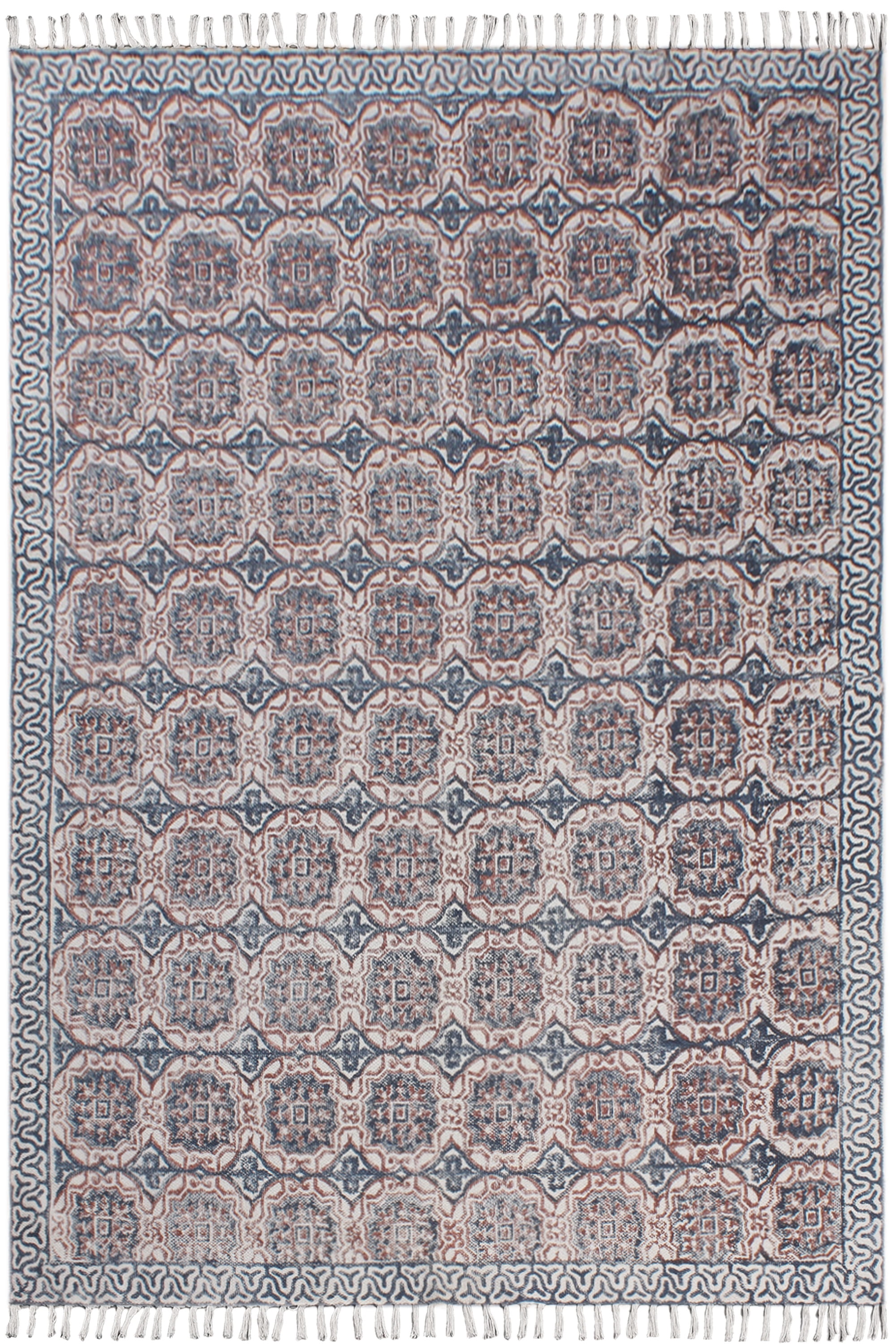 Casavani Cotton Kilim Carpet Hand Woven Rug,Blue 9x9 feet - Walmart.com