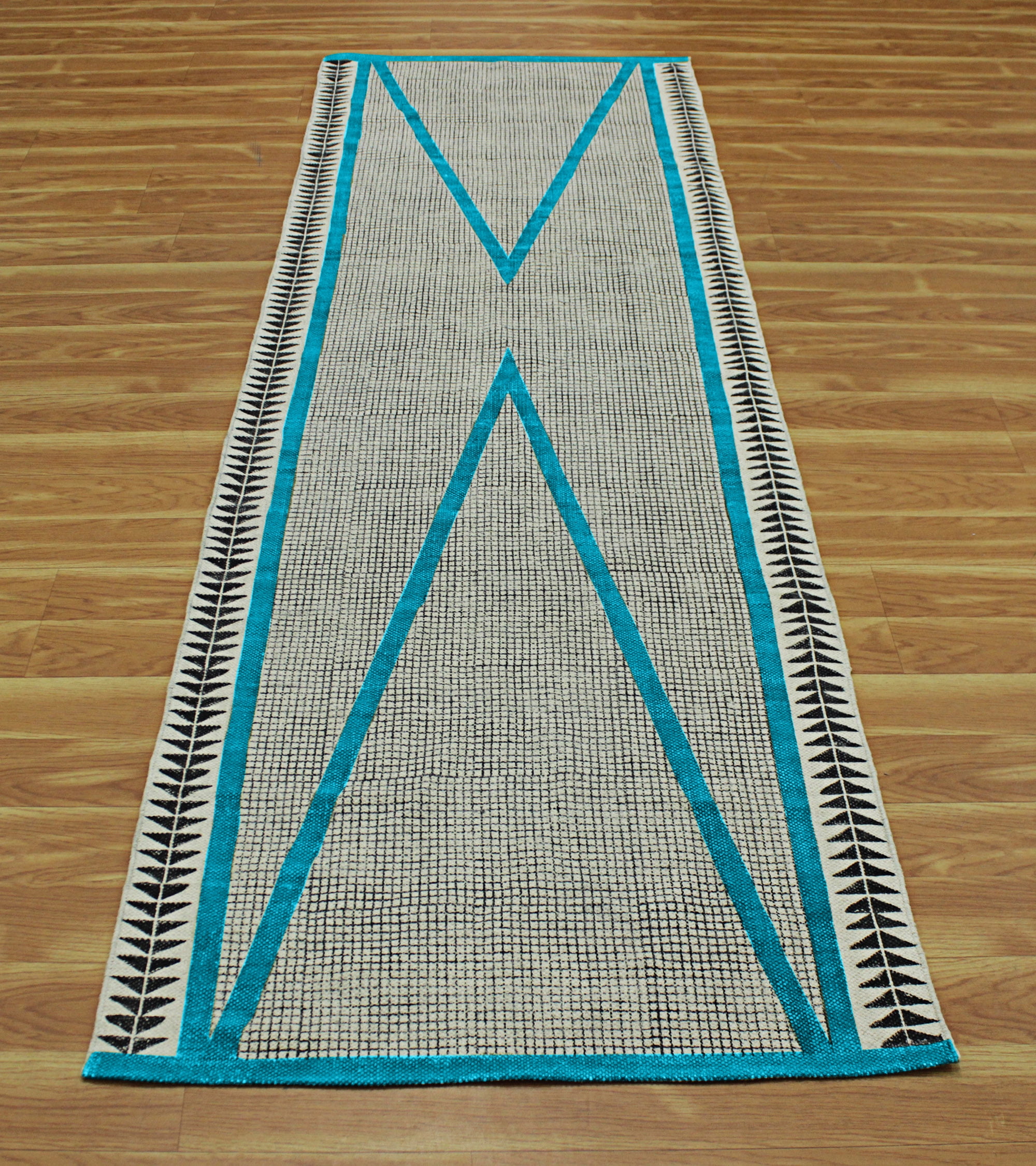 Casavani Cotton Runner Rugs For Farmhouse Hallway And Stair, Blue Hand ...