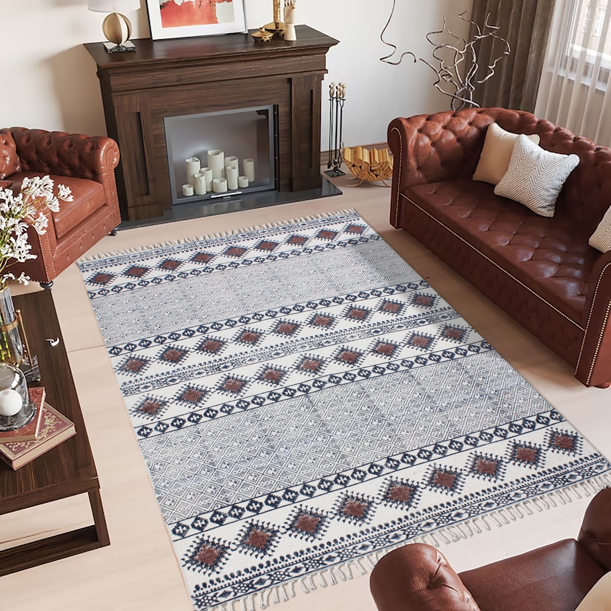 Casavani Environment Friendly Rug Cotton Rug,Brown 2.6x4 feet - Walmart.com