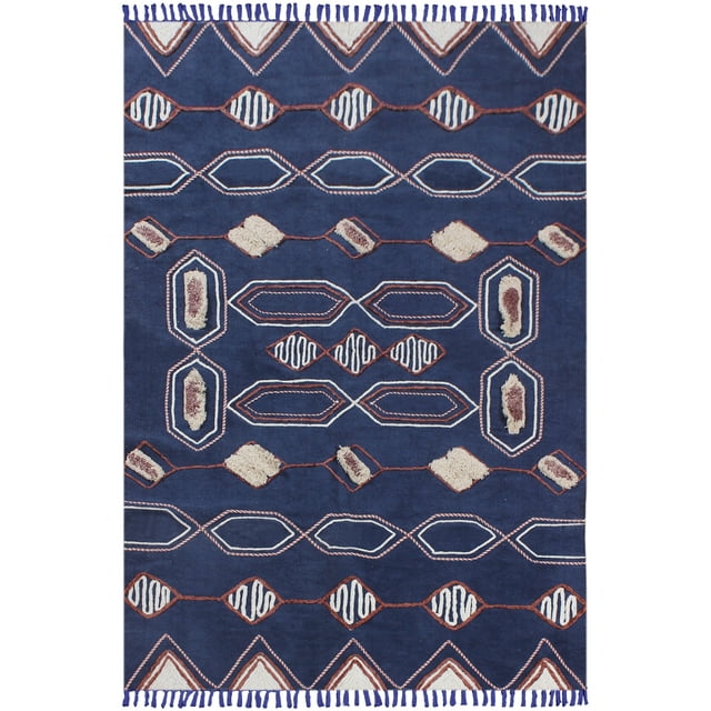 Casavani Flat Weave Geometric Outdoor Yoga Rug, Blue 9x9 feet - Walmart.com