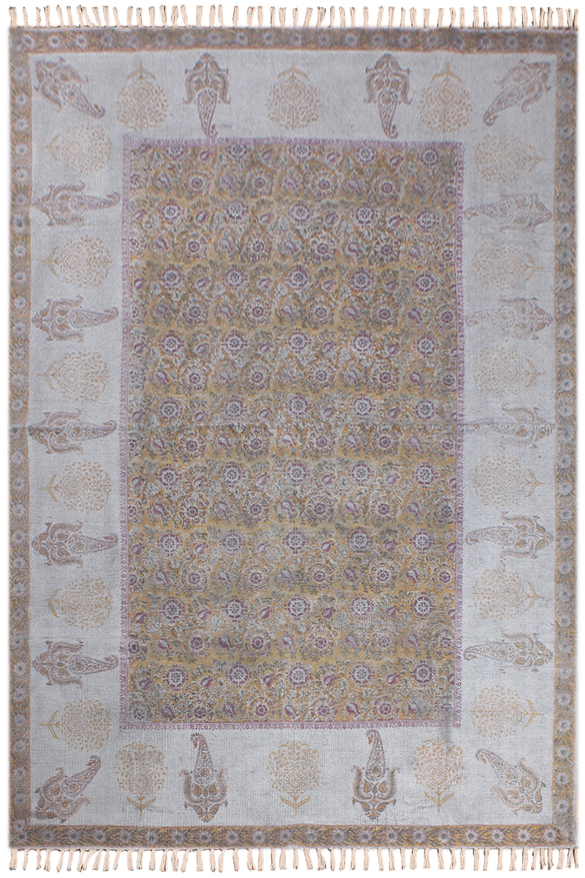Casavani Geometric Dining Room Floor Carpet,Yellow 4x10 ft - Walmart.com