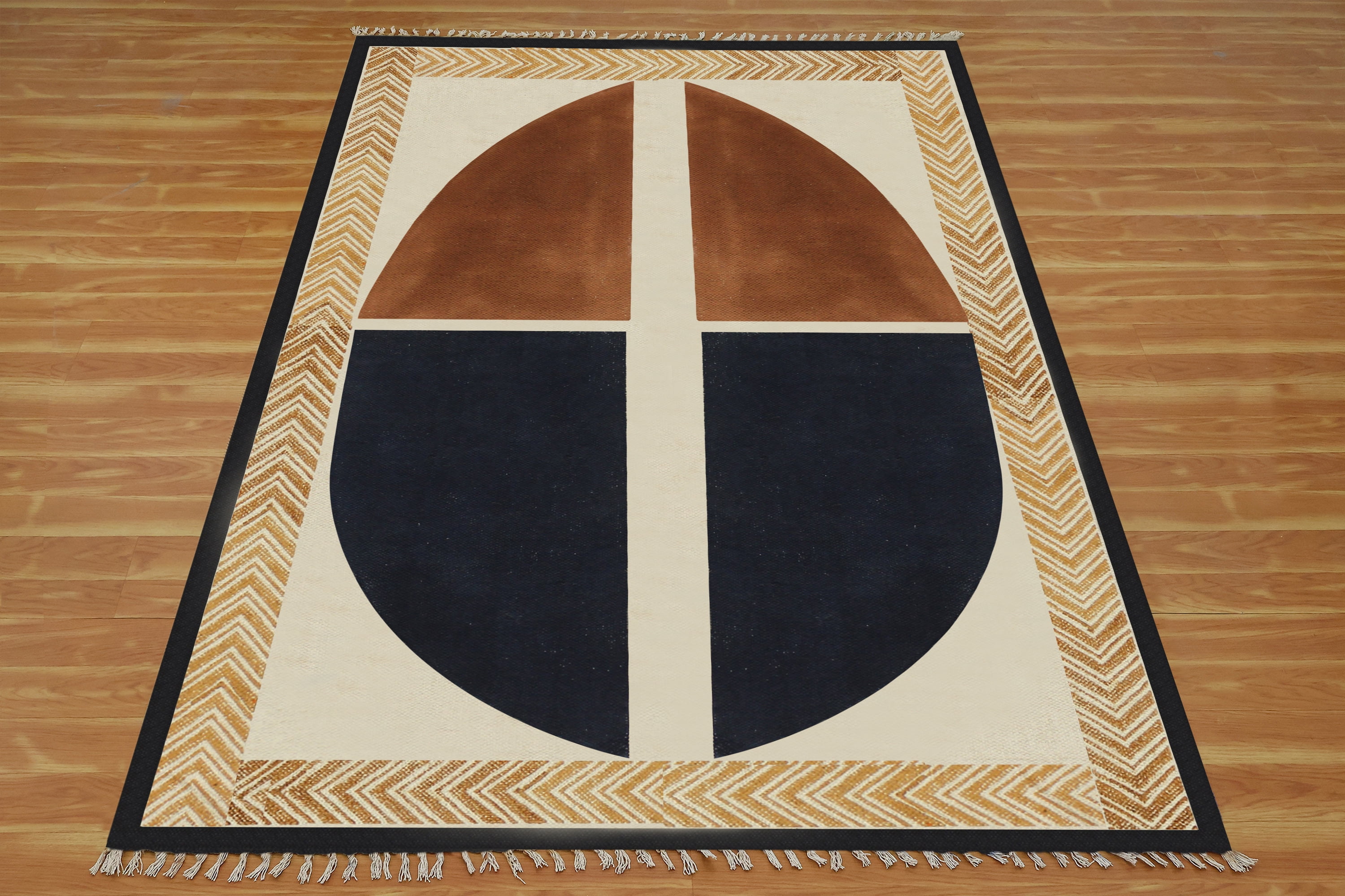 Casavani Hand Block Printed Cotton Dhurrie Blue Living Room Carpets ...