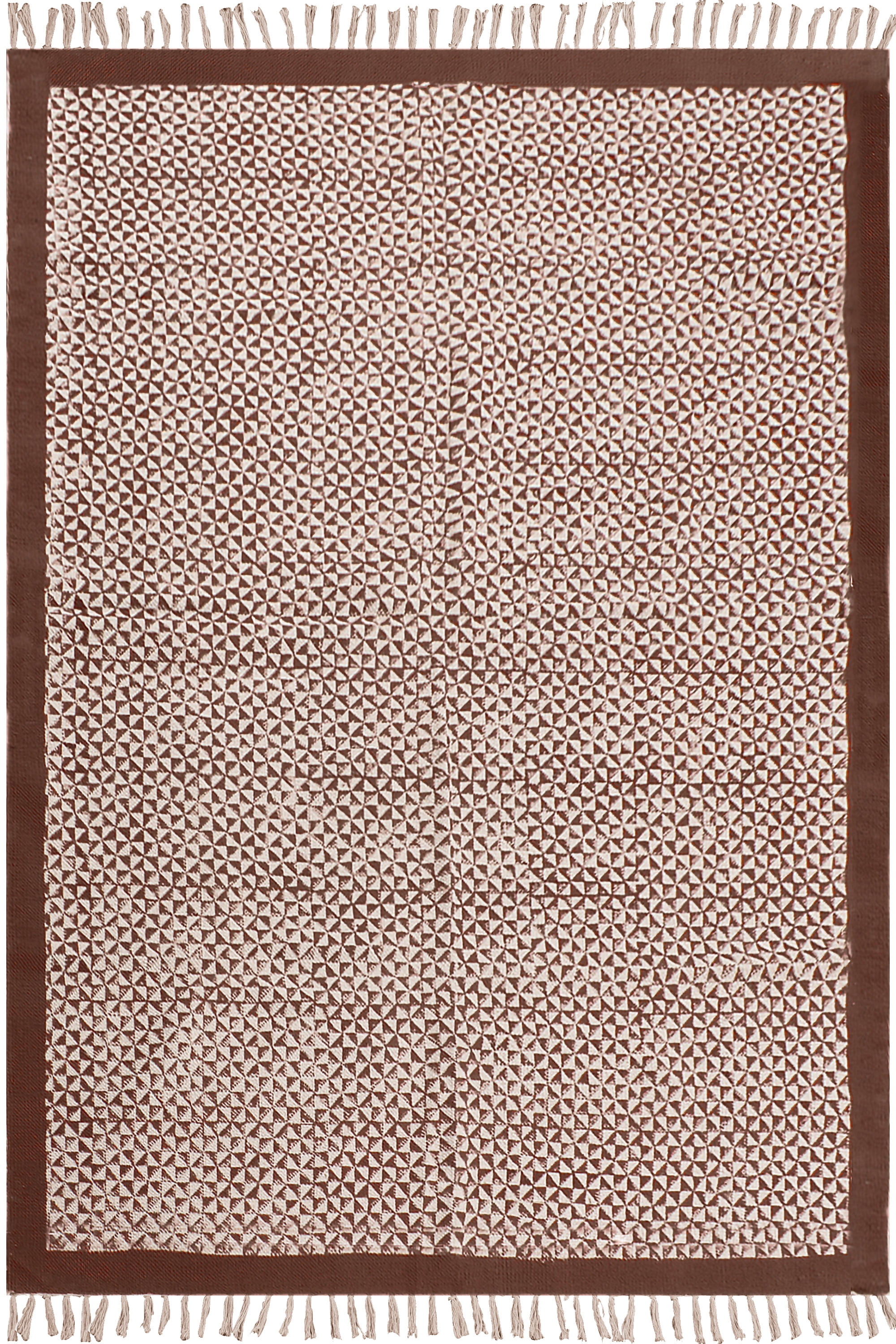 Casavani Hand Block Printed Cotton Dhurrie Brown Living Room Carpets ...