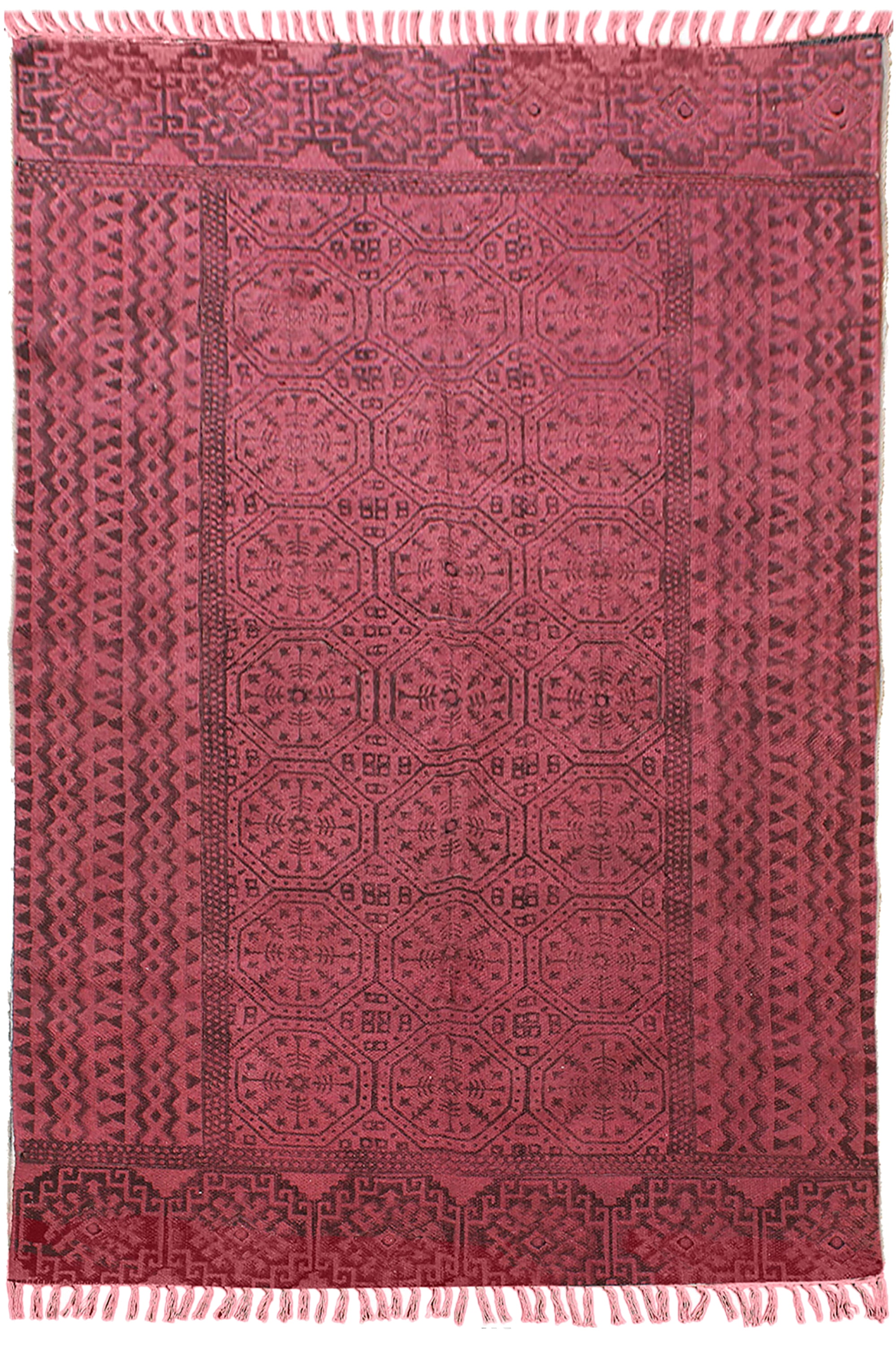 Casavani Hand Block Printed Cotton Dhurrie Red Hallway & Stair Runner ...