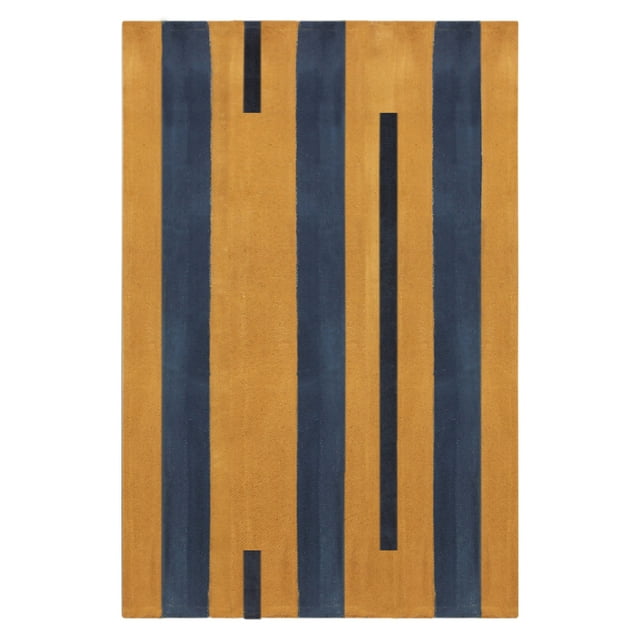 Casavani Hand Block Printed Cotton Dhurrie Yellow Study Room Carpets ...