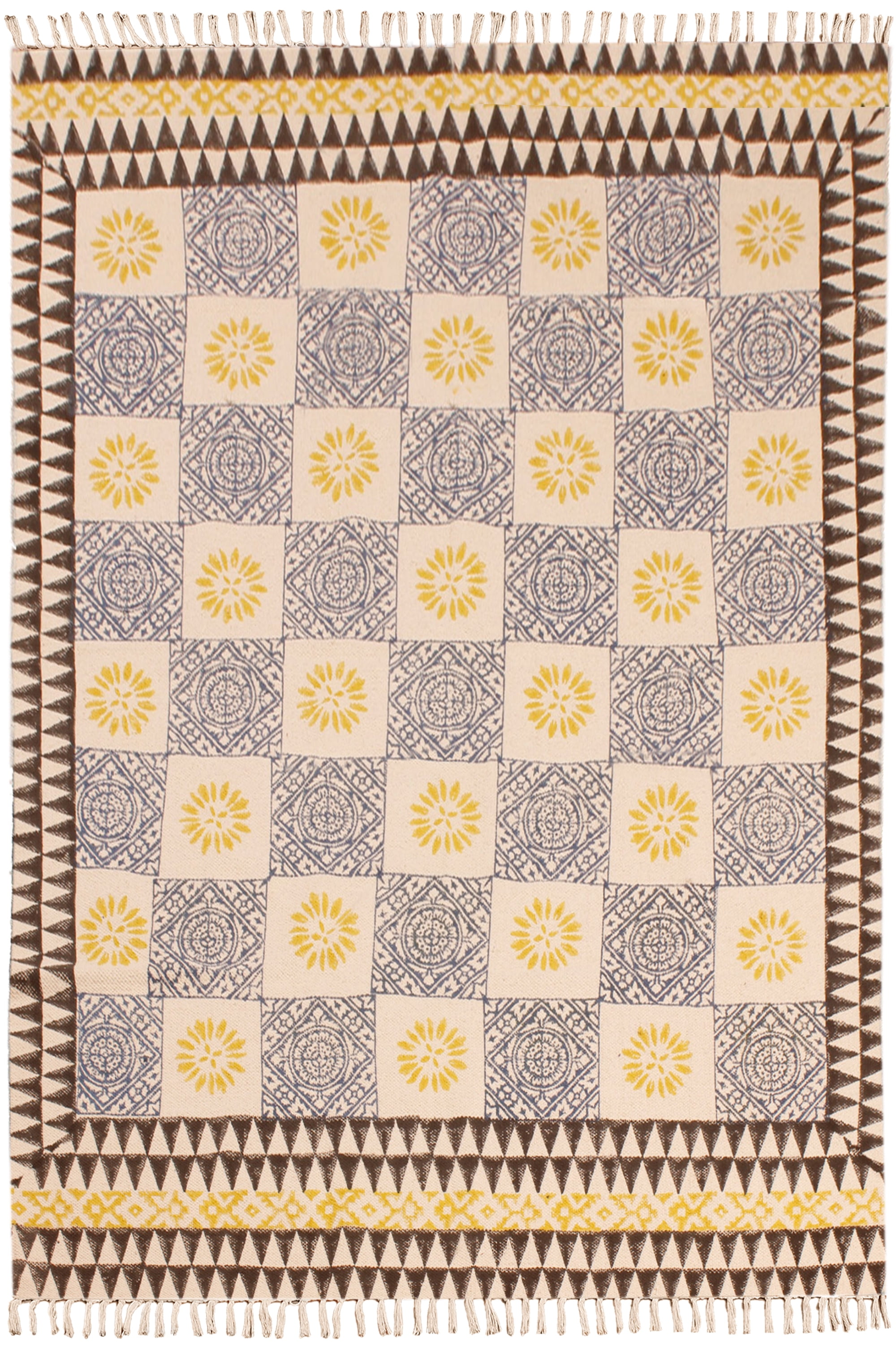 Casavani Hand Made Area Rug Bohemian Durrie,Yellow 2.6x4 Ft - Walmart.com