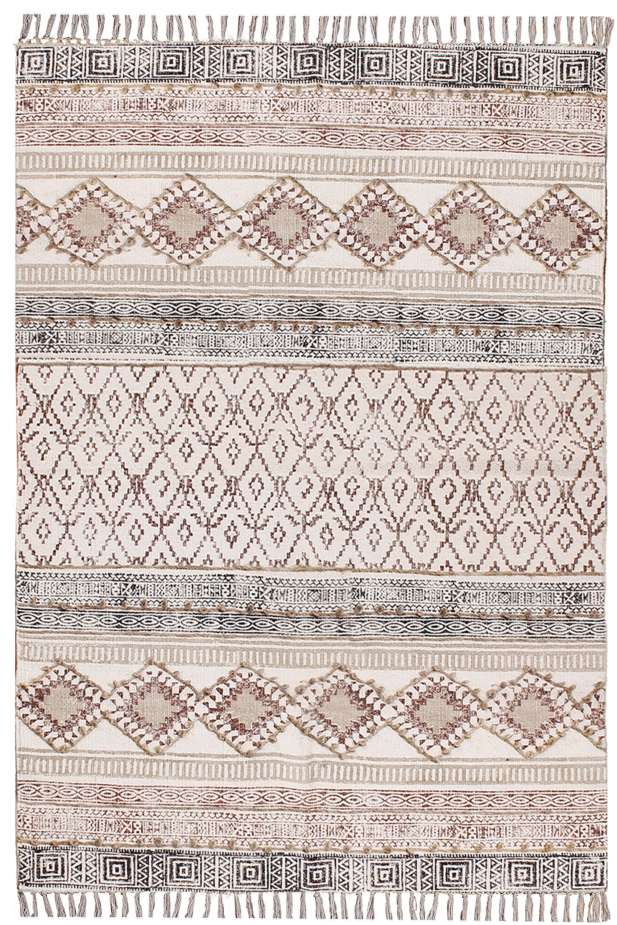 Casavani Hand Made Rug Dining Room Rugs Brown Carpets Garden Rug 4x8 ...