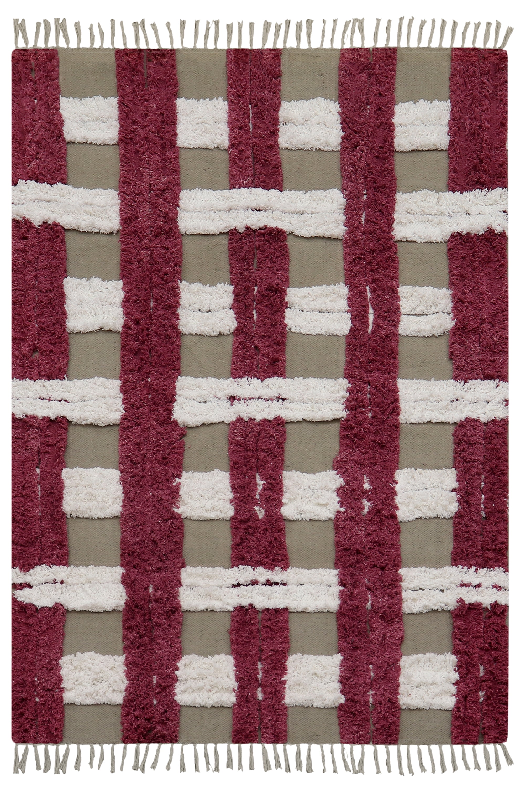 Casavani Hand Tufted Red Cotton Living, Dining Room Area Carpets Square ...
