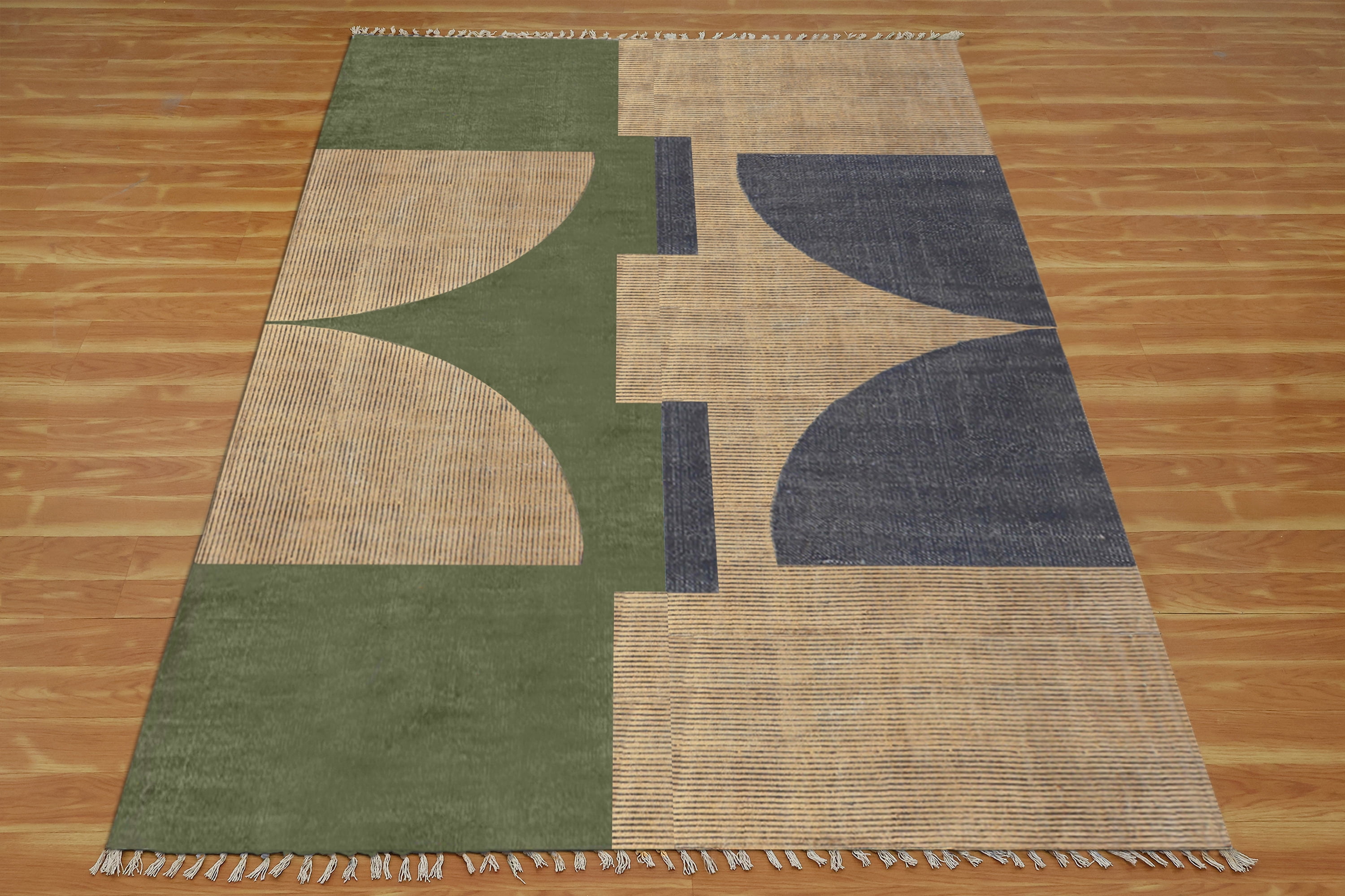 Casavani Handblock Printed Cotton Rug Blue Living Room Carpets Bohemian ...