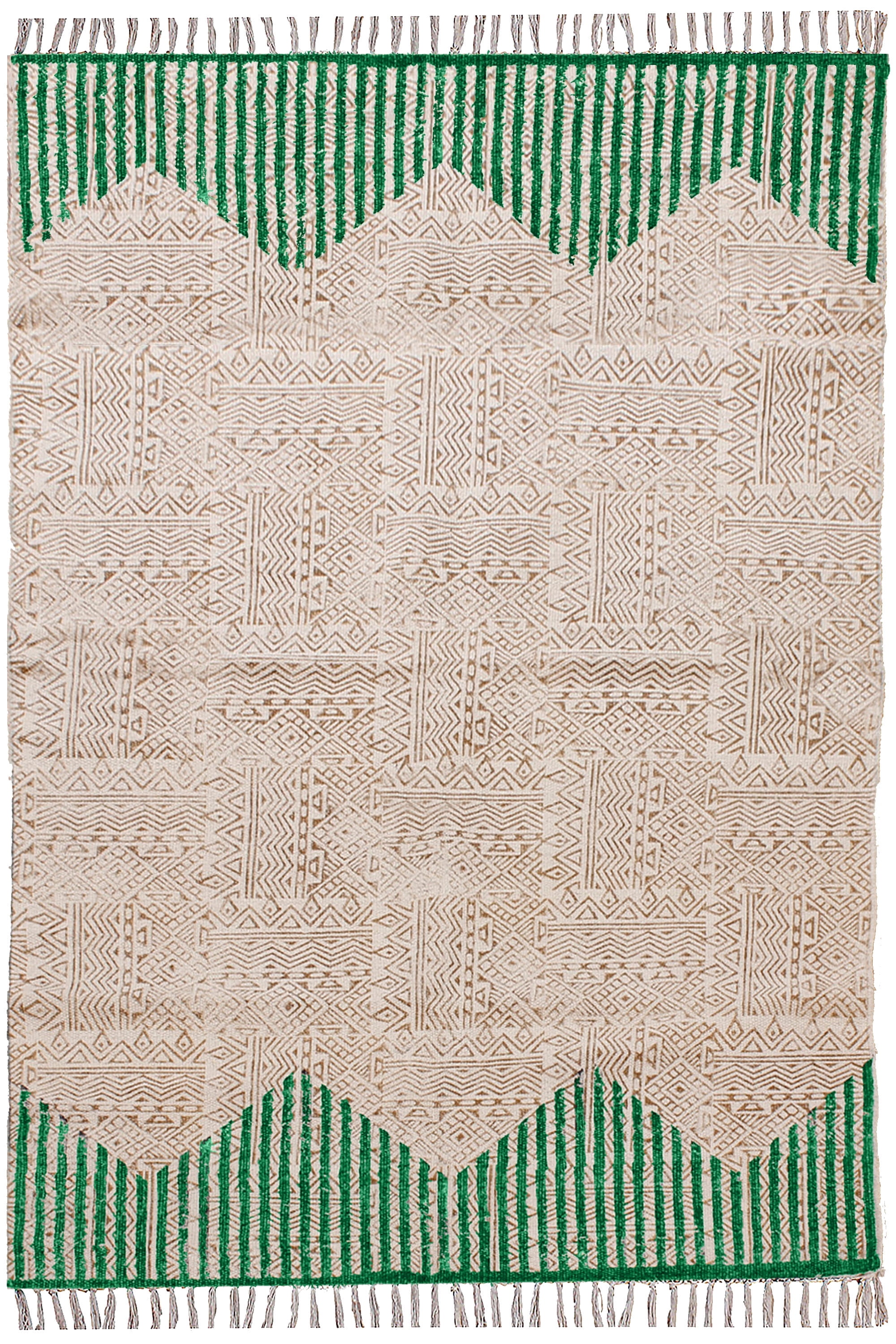 Casavani Handblock Printed Green Cotton Rug Area Rug for Living Dining ...