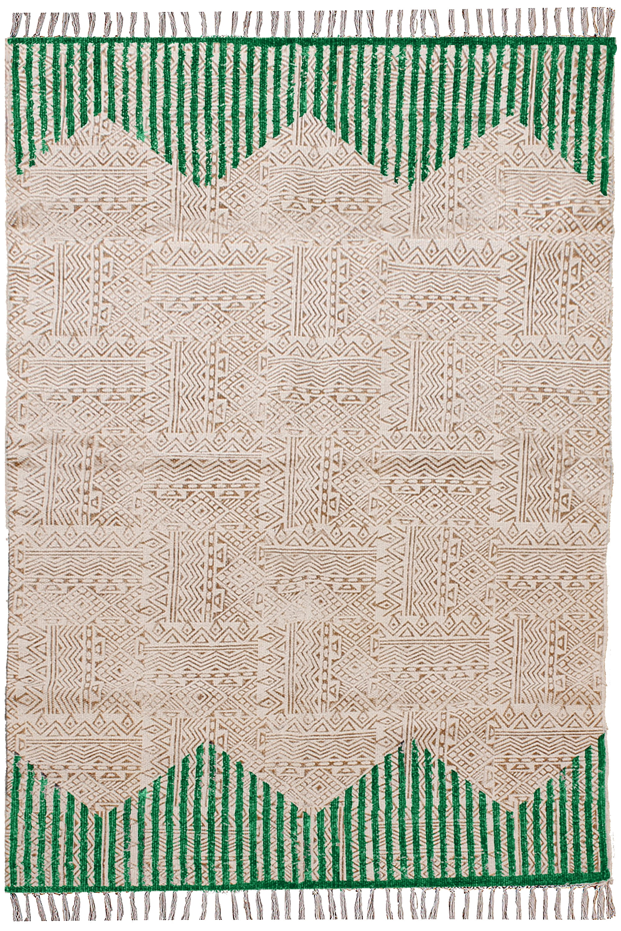 Casavani Handblock Printed Green Cotton Rug Square Area Rug for Living ...