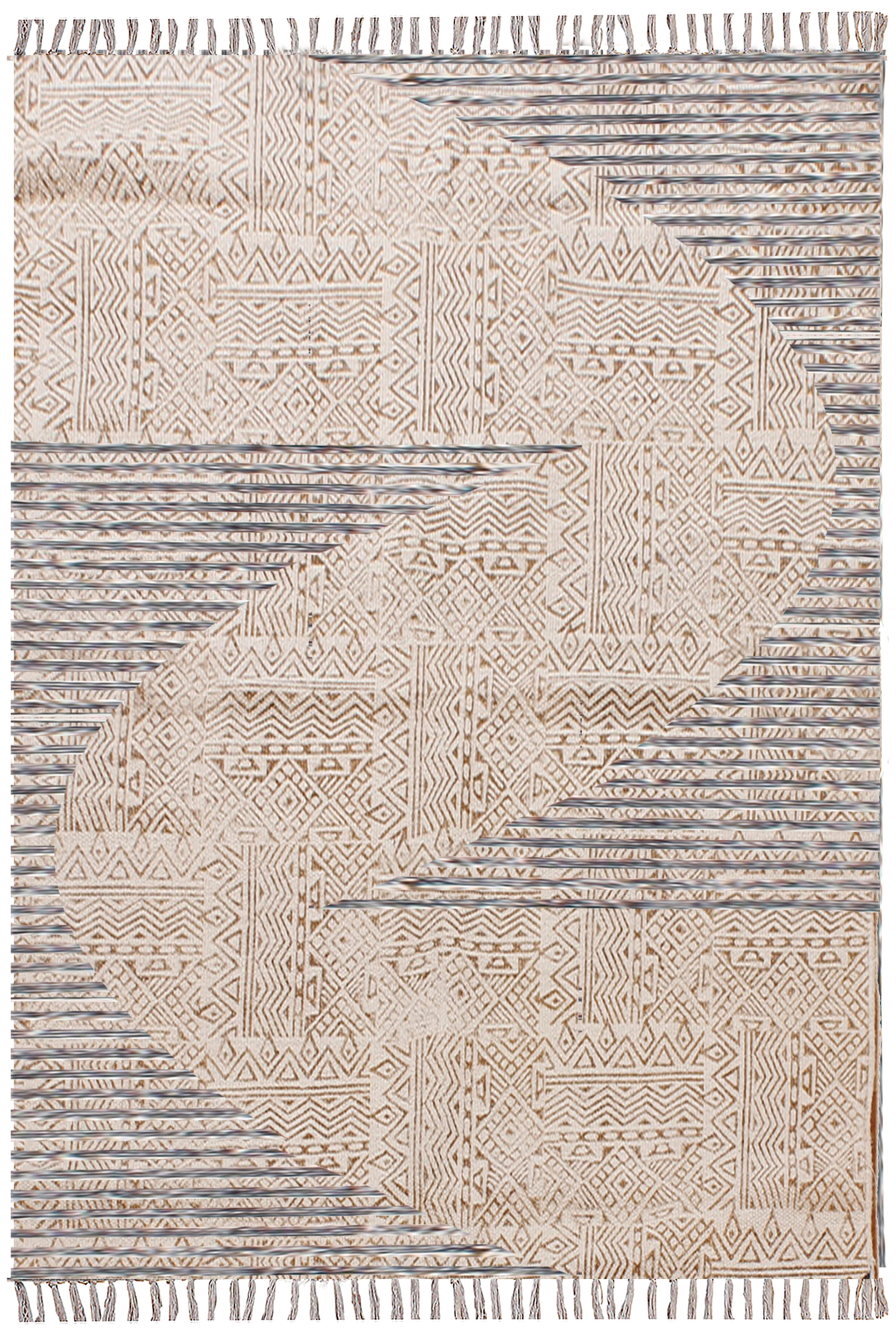 Casavani Handmade Blue Geometric Cotton Dhurrie Square Living Room Rug ...