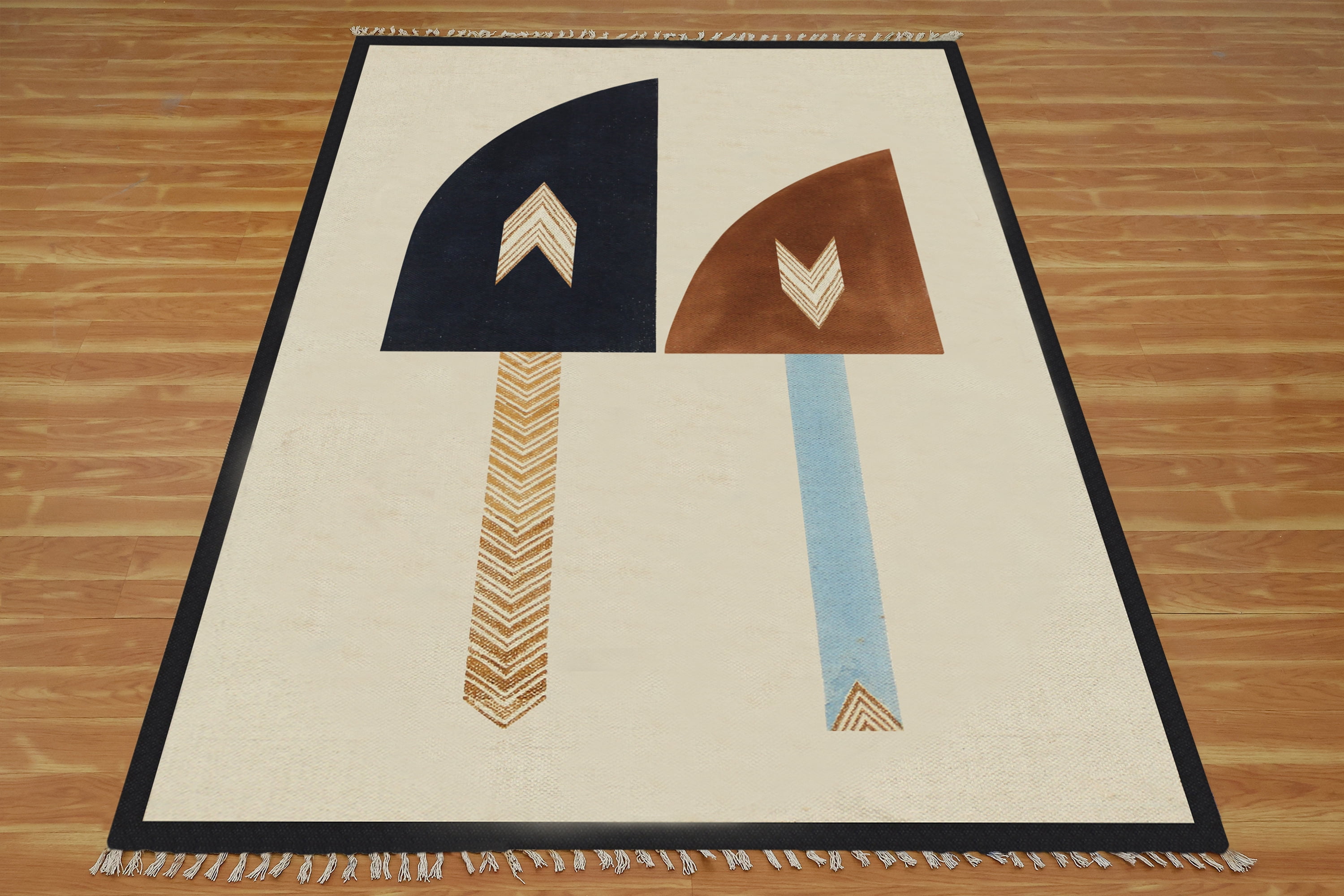 Casavani Handmade Cotton Square Area Rugs for Kitchen Block Printed ...