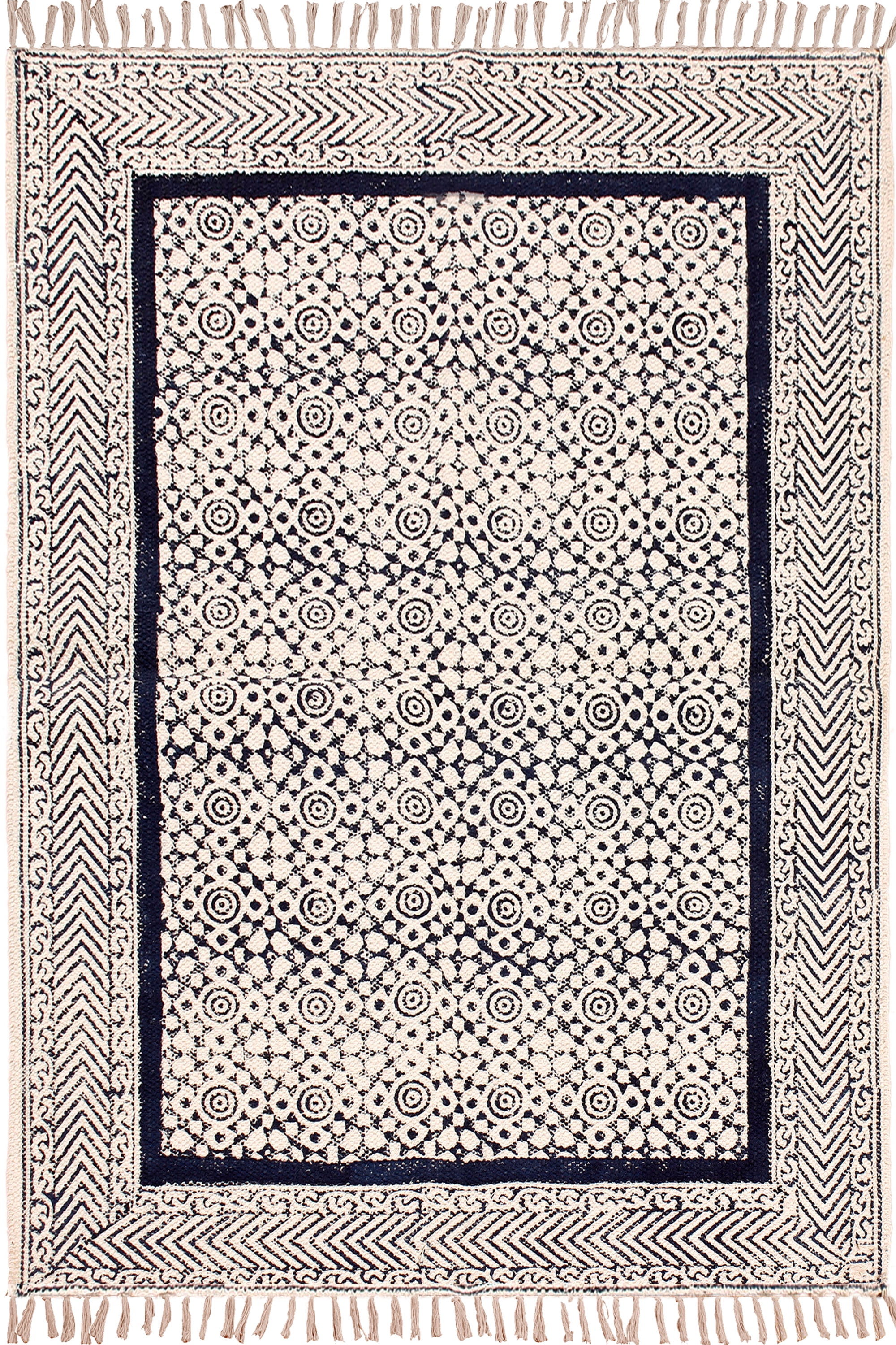 Casavani Handmade rug Dining room rug Blue Geometric Cotton kilim 11x11 ...