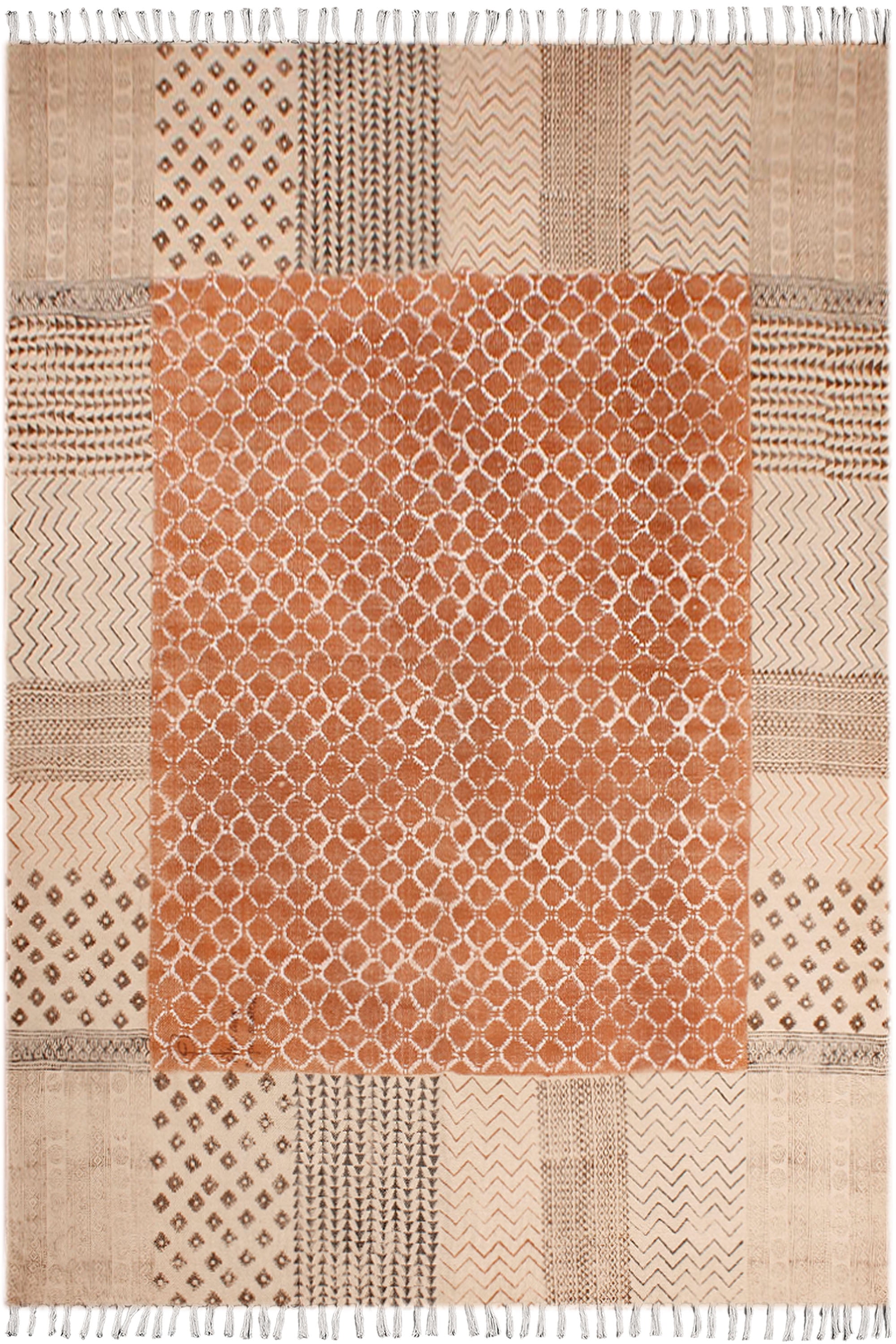 Casavani Handmade Dining Outdoor patio rug,Orange 6x6 feet - Walmart.com