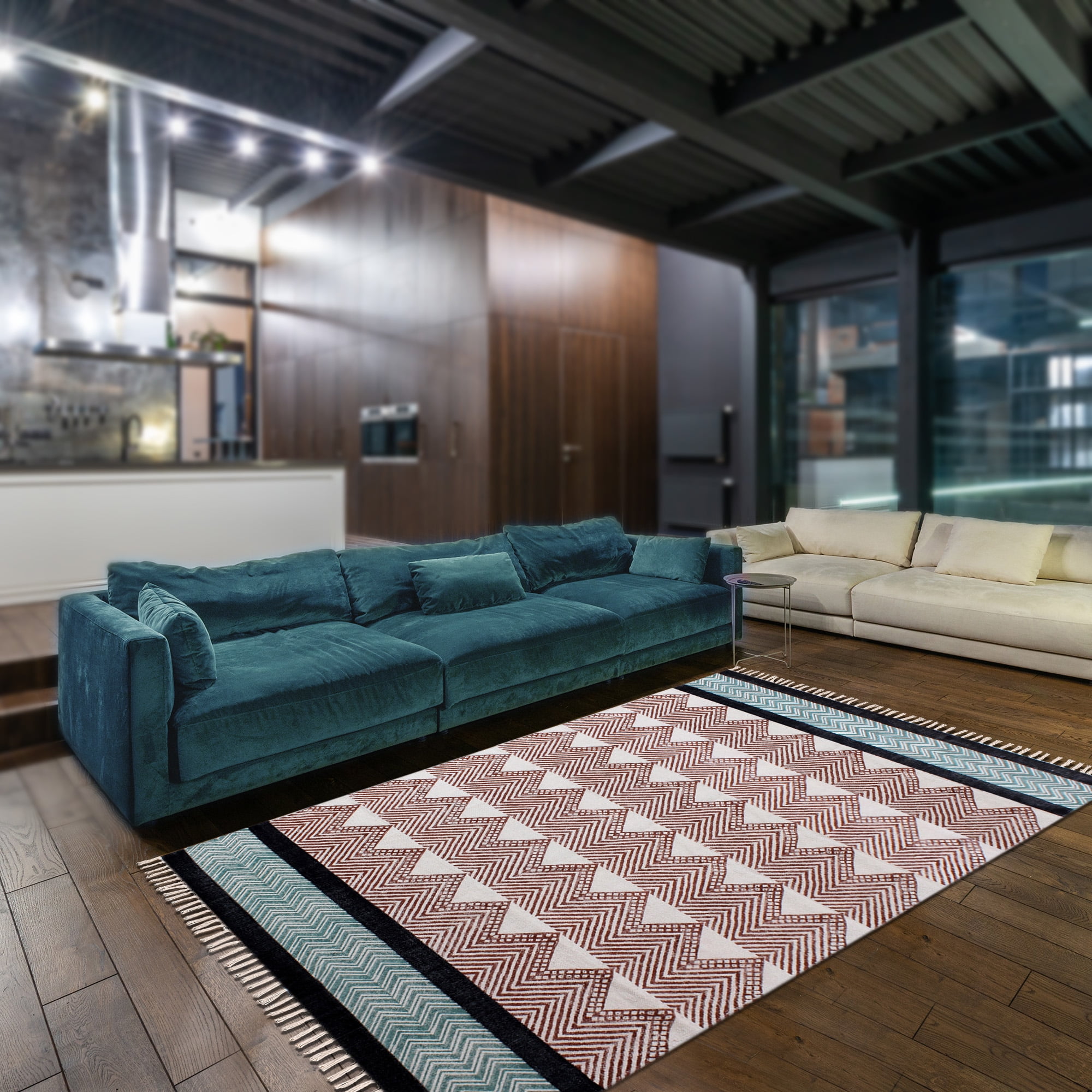 Casavani Handmade Indian Rug Living Room Mat,Brown 2.6x10 feet ...