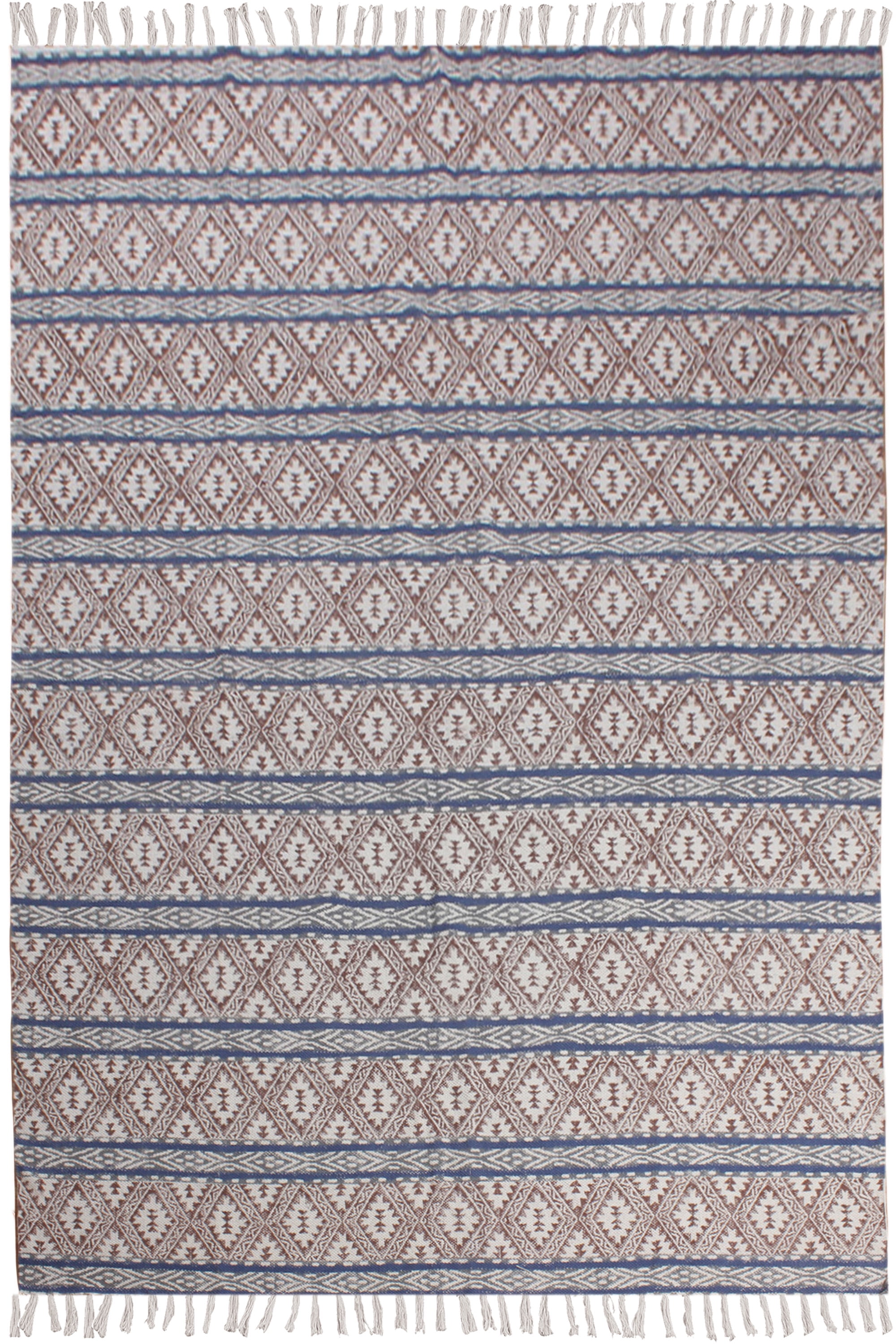 Casavani Geometric Rug Blue Kitchen Durries Handmade Cotton Rugs 9x9 ...