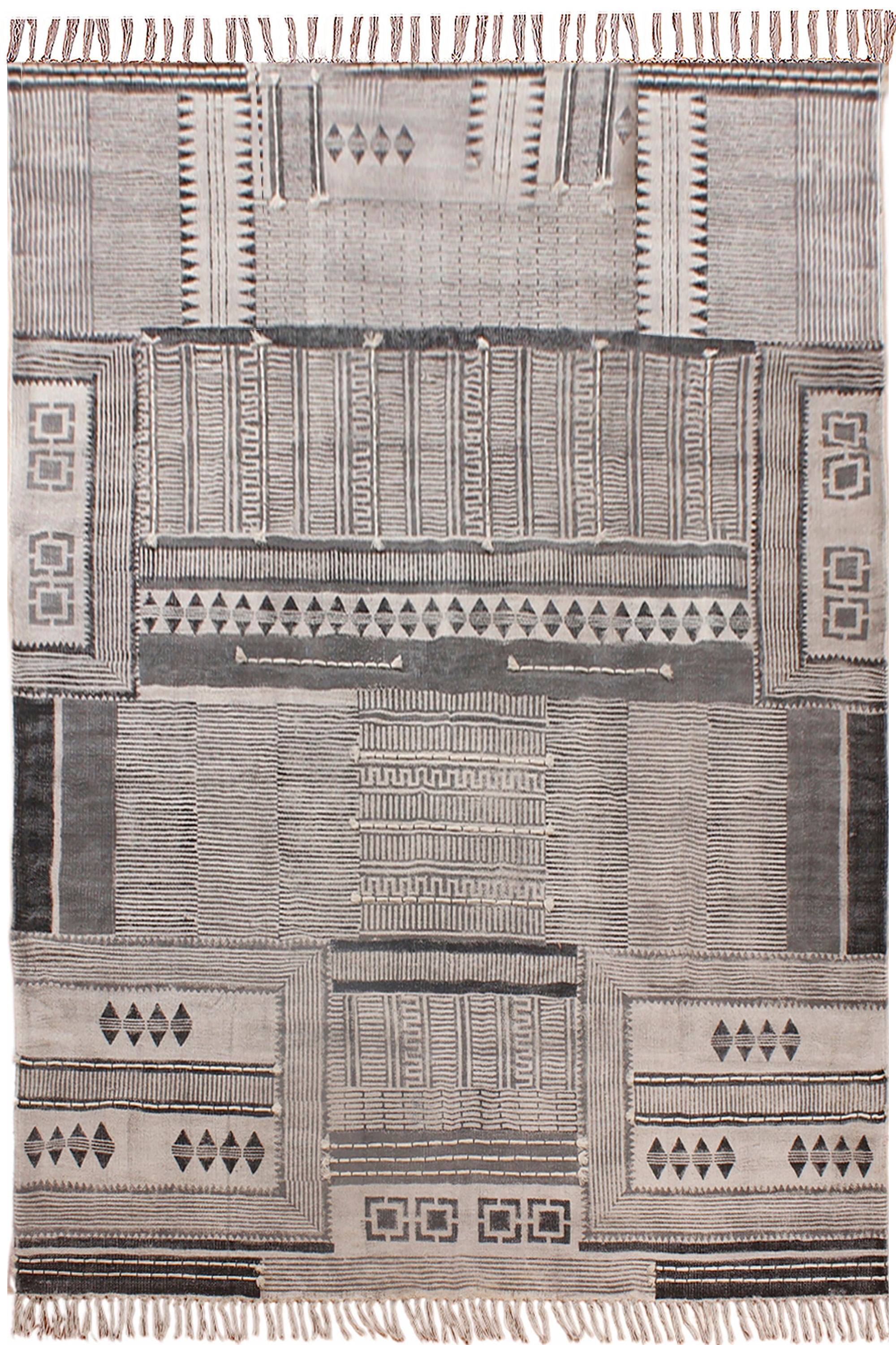 Casavani Handmade Pure Cotton Rug Indian Gray Flat Weave Yoga Mat 3x10 ...