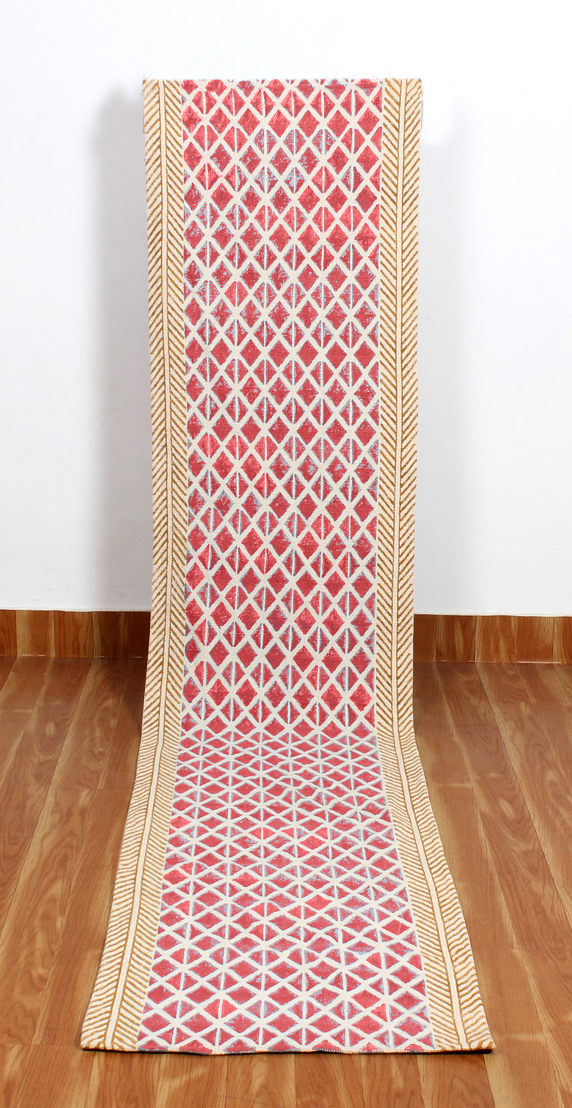 Casavani Handmade Red Block Printed Cotton Dhurrie Outdoor Patio Rug ...