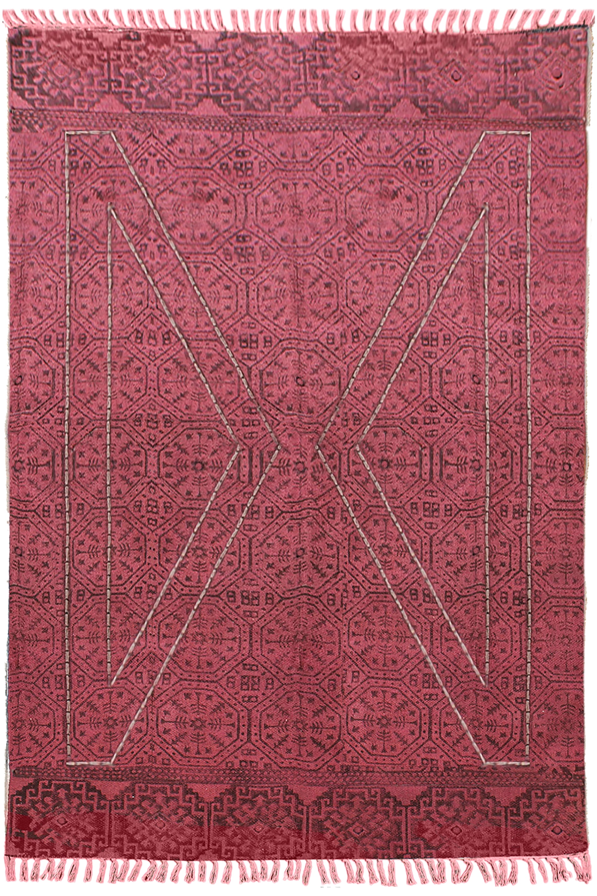 Casavani Handmade Red Block Printed Cotton Dhurrie Outdoor Patio Rug ...