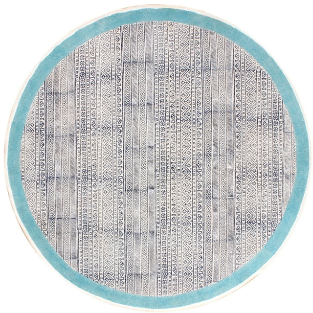 Casavani Handmade Round Cotton Area Rugs For Bedroom Decor, Sky Blue ...