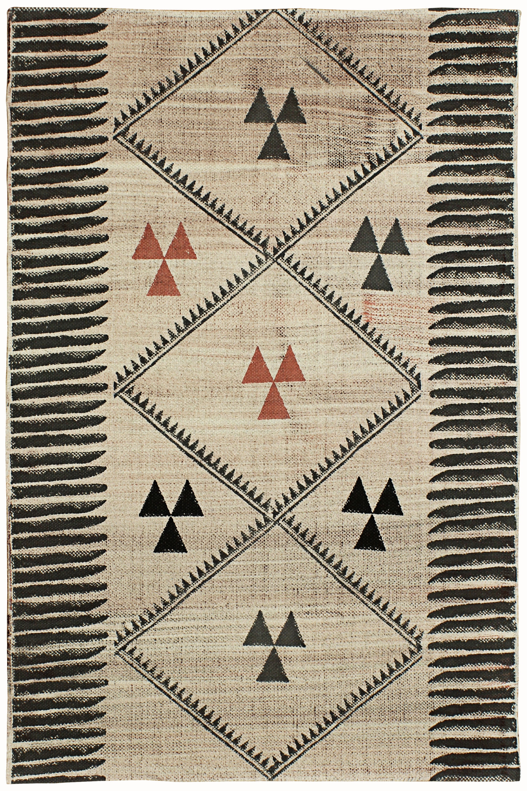 Casavani Handwoven Beige Hallway Stair Runner Area Rug Handblock ...