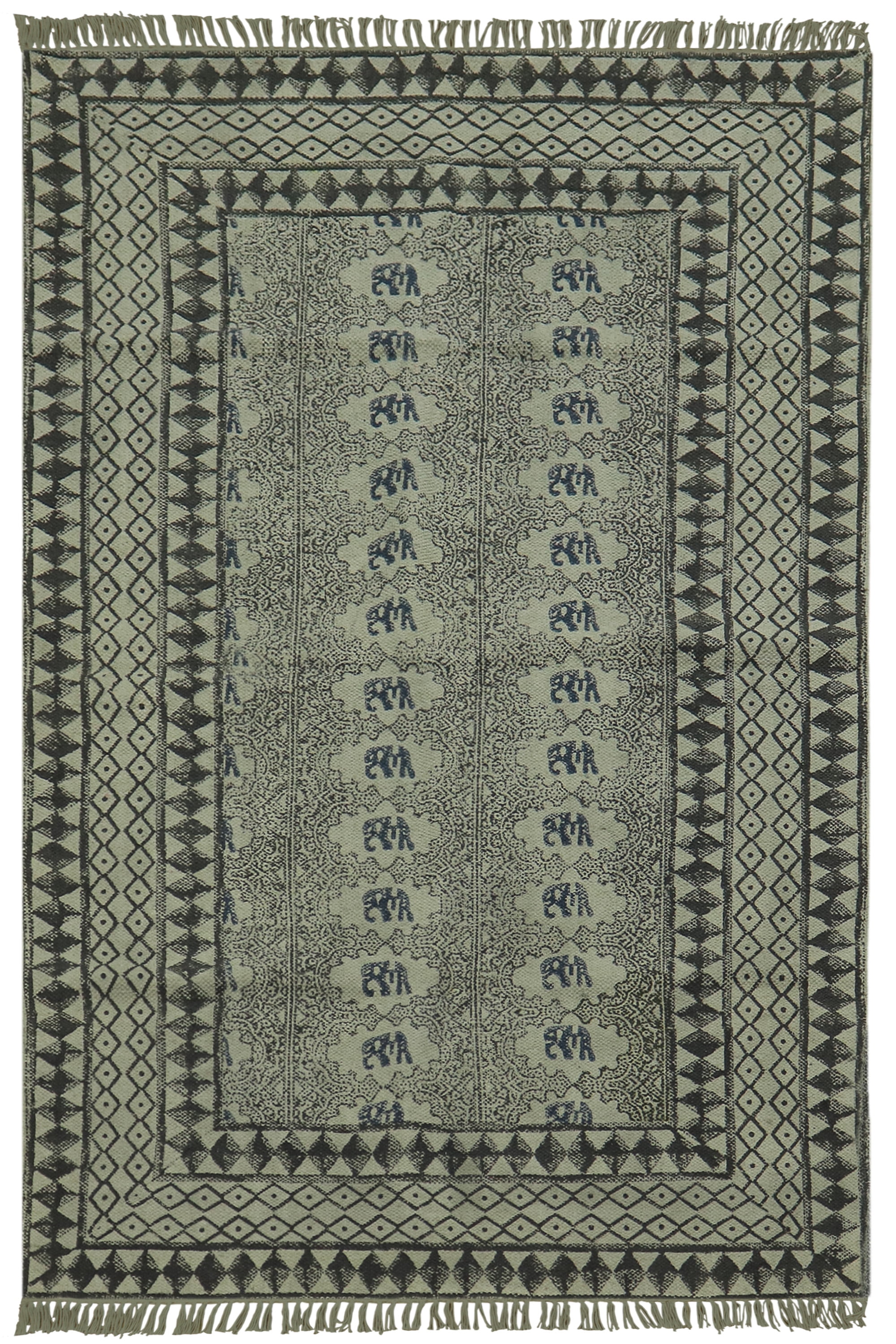 Casavani Handwoven Black Cotton Dhurrie Custom Dining Room Carpets ...