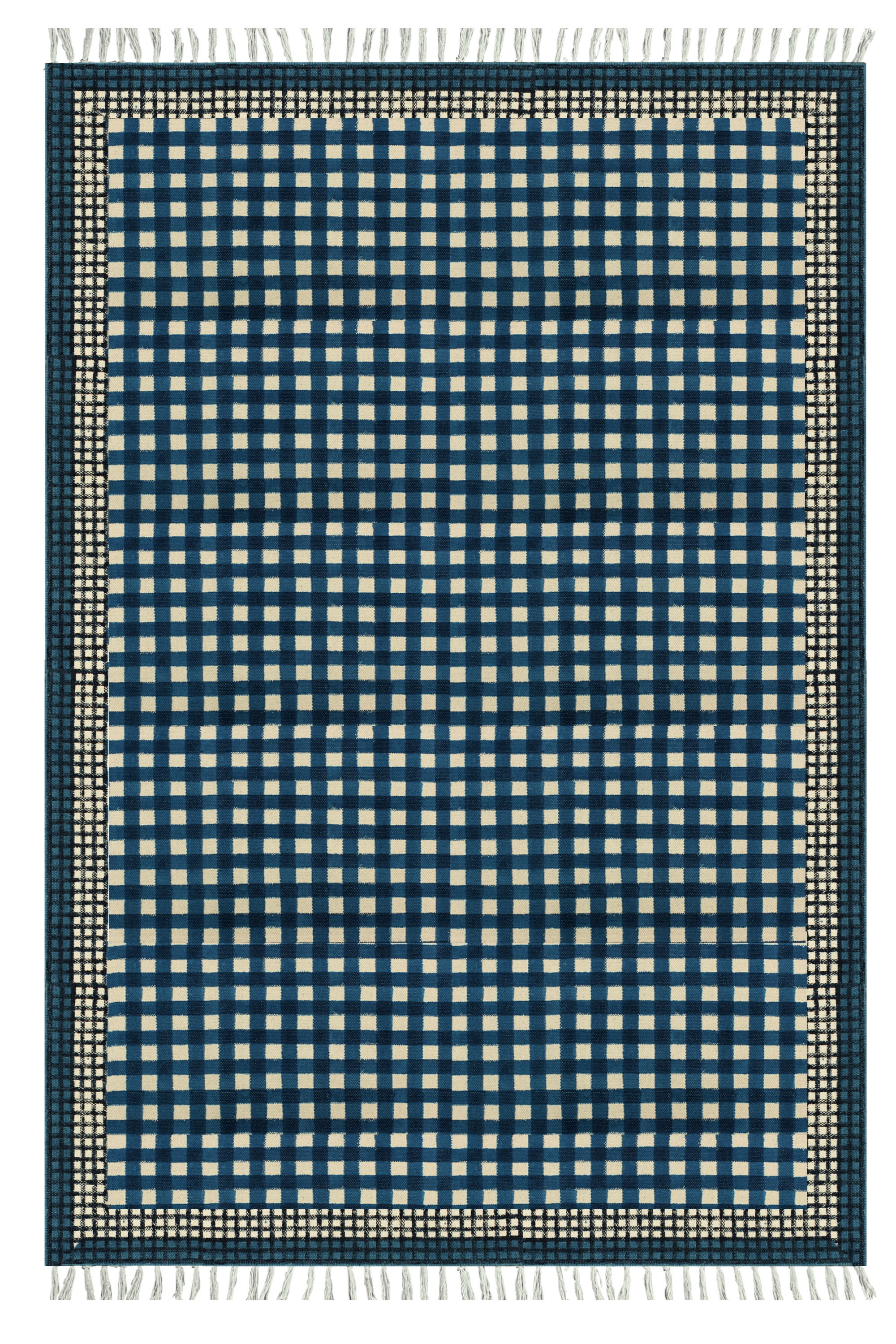 Casavani Handwoven Blue Dhurrie Square Cotton Area Rug Bedroom, Living ...