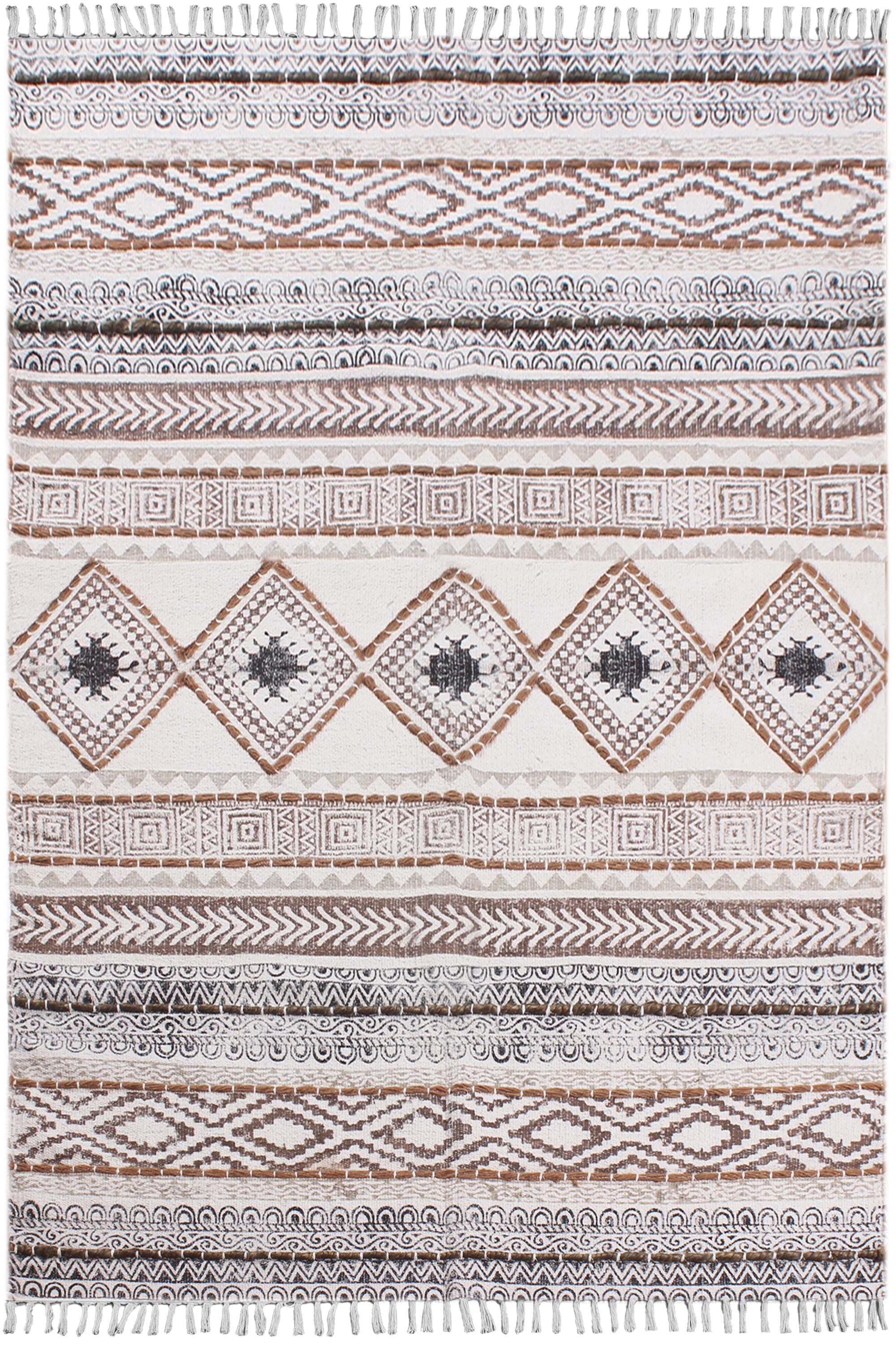 Casavani Indian Geometric Kitchen Area Rug,Beige 4x10 Ft - Walmart.com