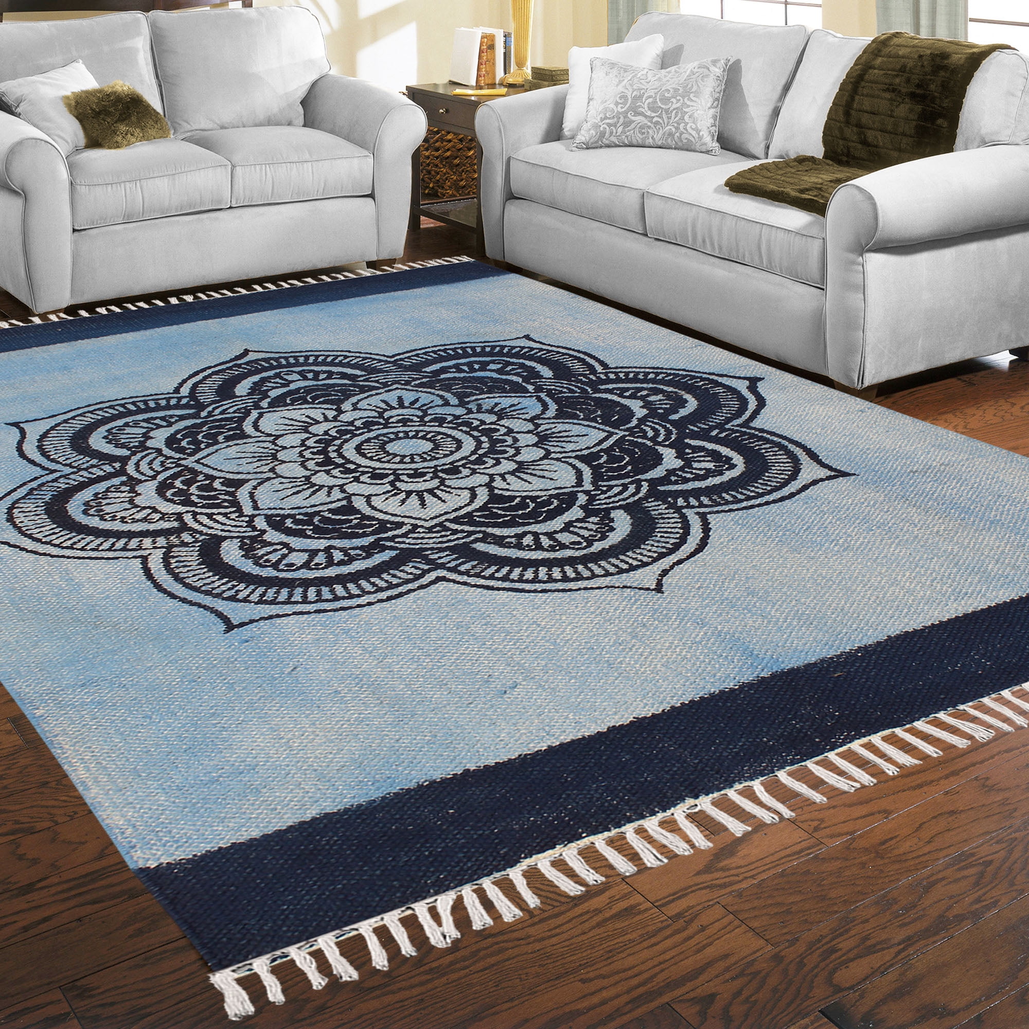 Casavani Indian Handmade Area Rug Vintage Rug,Blue 9x9 feet - Walmart.com