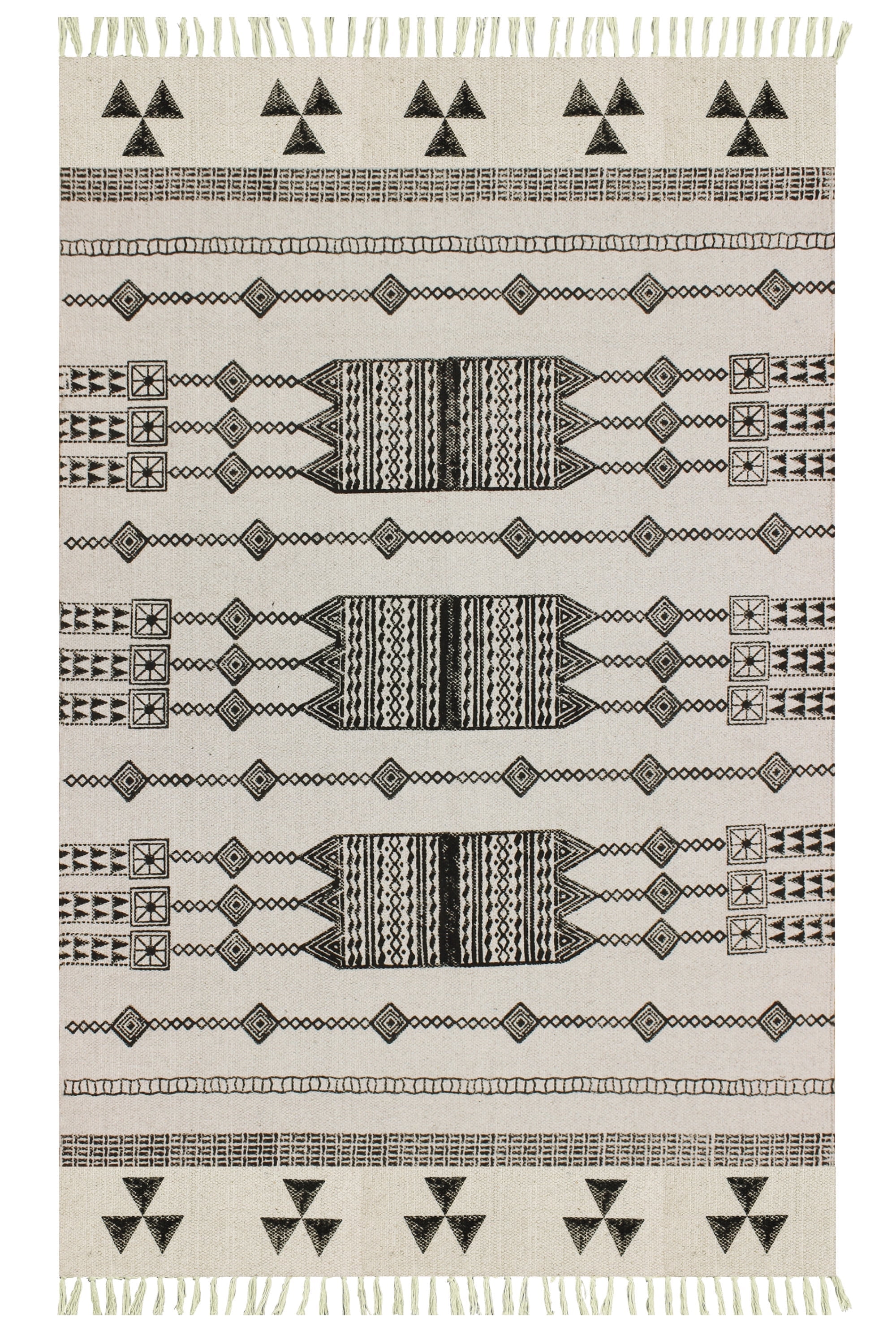 Casavani Indian Handmade Cotton rug Beige kitchen floor Bedroom Rug 9x9 ...