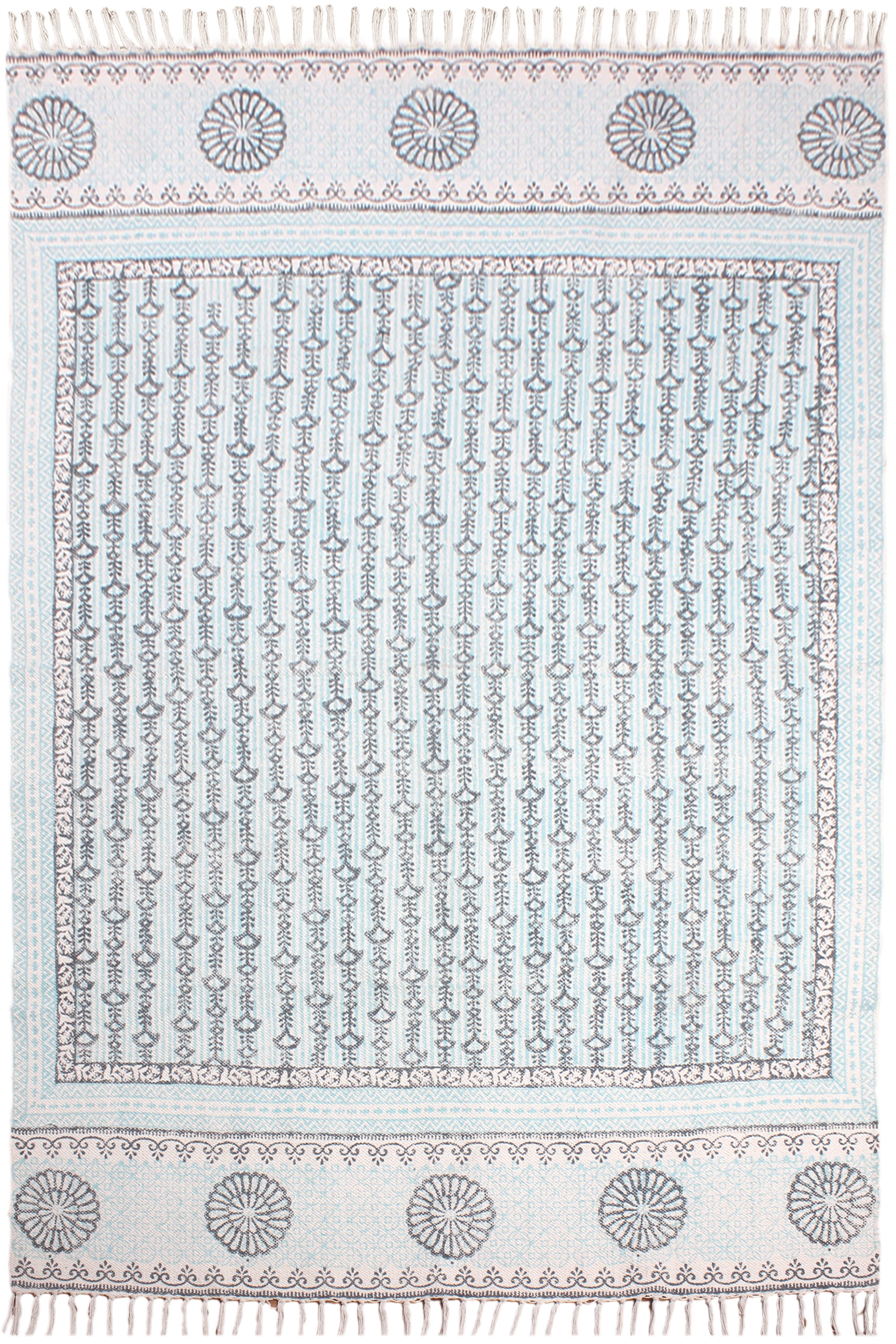 Casavani Indian Handmade Traditional Cotton Rug,Blue 6x8 Ft - Walmart.com