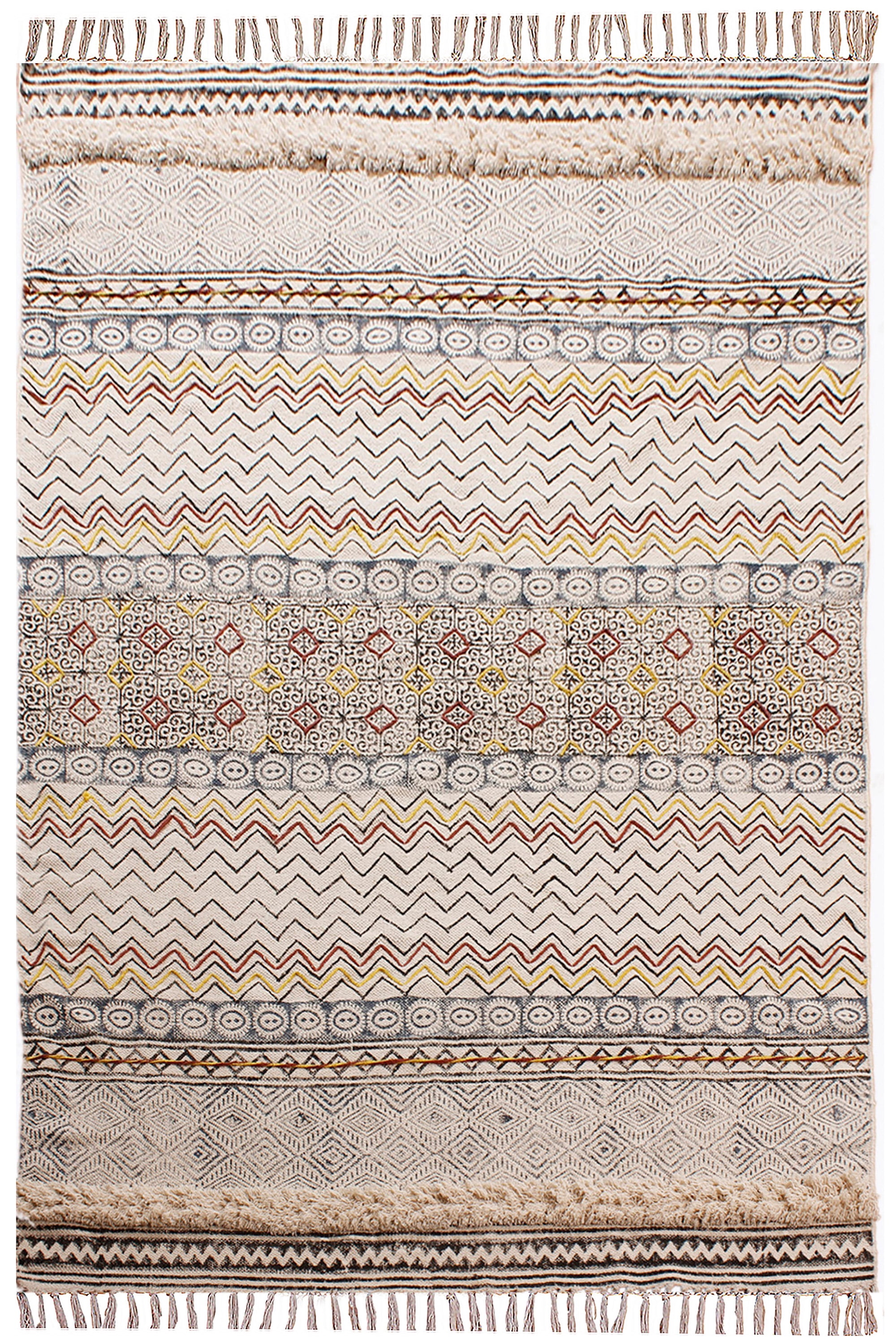 Casavani Indian Handwoven Cotton Durrie Beige Color Carpets Outdoor Rug ...