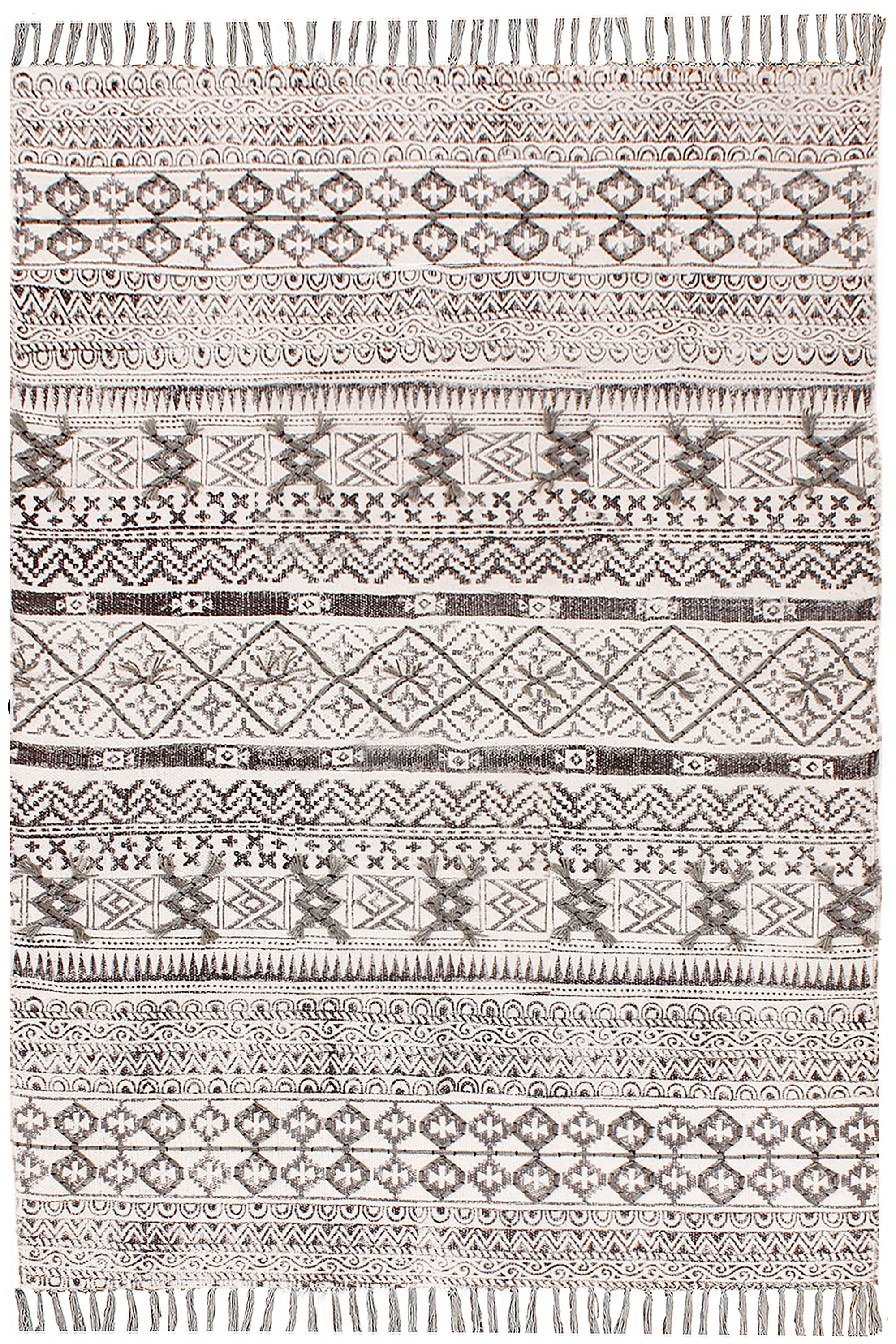 Casavani Indian Traditional Kilim Gray Dining Room Floor Rug Rectangle ...