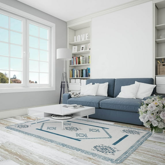 Casavani Indigo Rug Living Room Floor Carpet, Blue 12x12 feet - Walmart.com