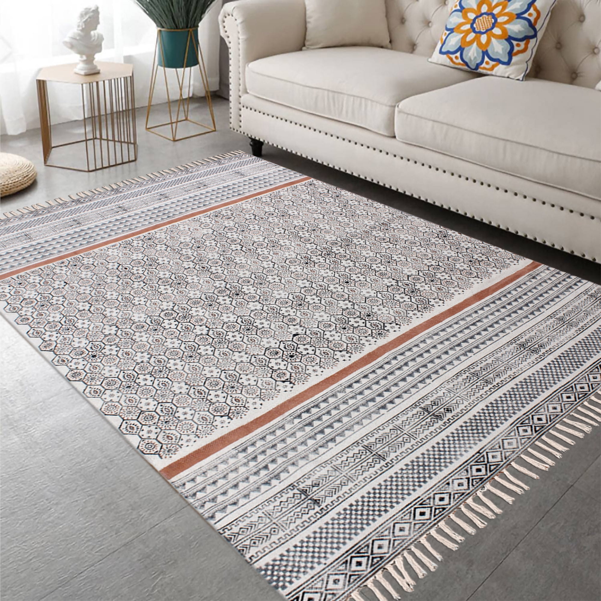 Casavani Outdoor Garden Yoga Rug Bedroom Rug, Brown 12x12 feet ...
