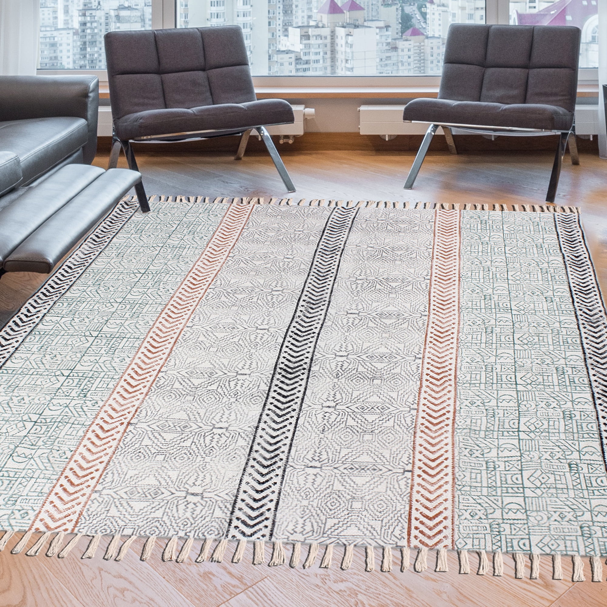 Casavani Outdoor Patio Rug Pure Cotton Rug, Gray 11x11 feet - Walmart.com