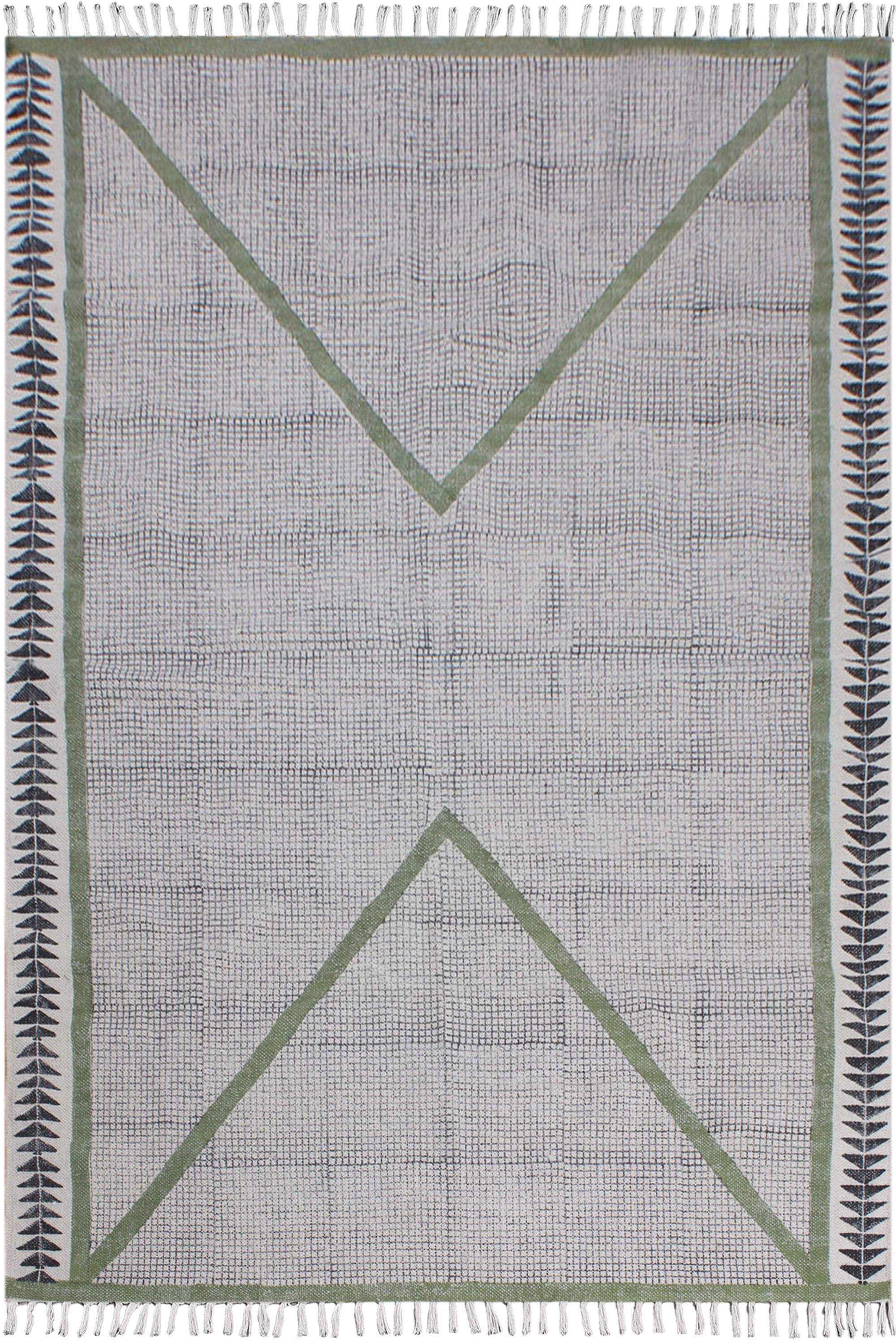 Casavani Outdoor Rug Hand Made Boho Durrie,Green 9x15 Ft - Walmart.com