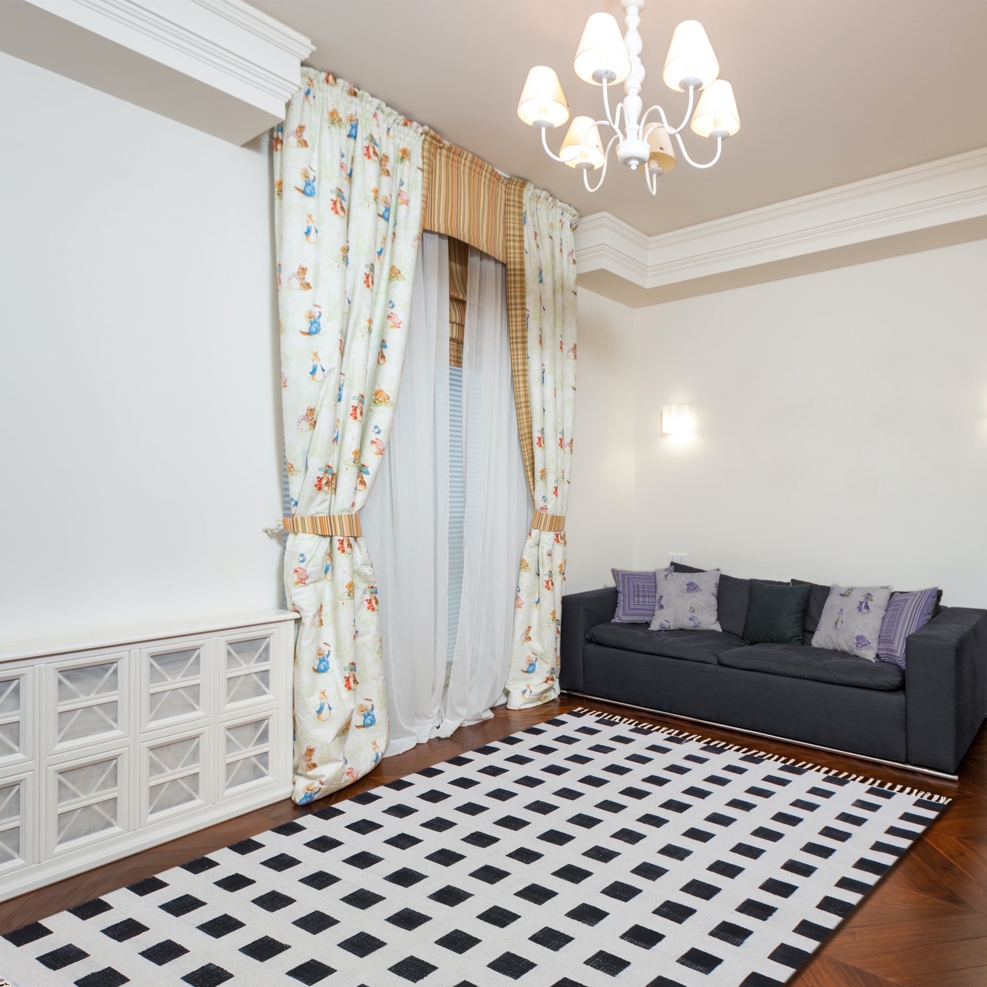 Casavani Pure Cotton Entrance Hall Area Rug, Black 4x10 feet - Walmart.com