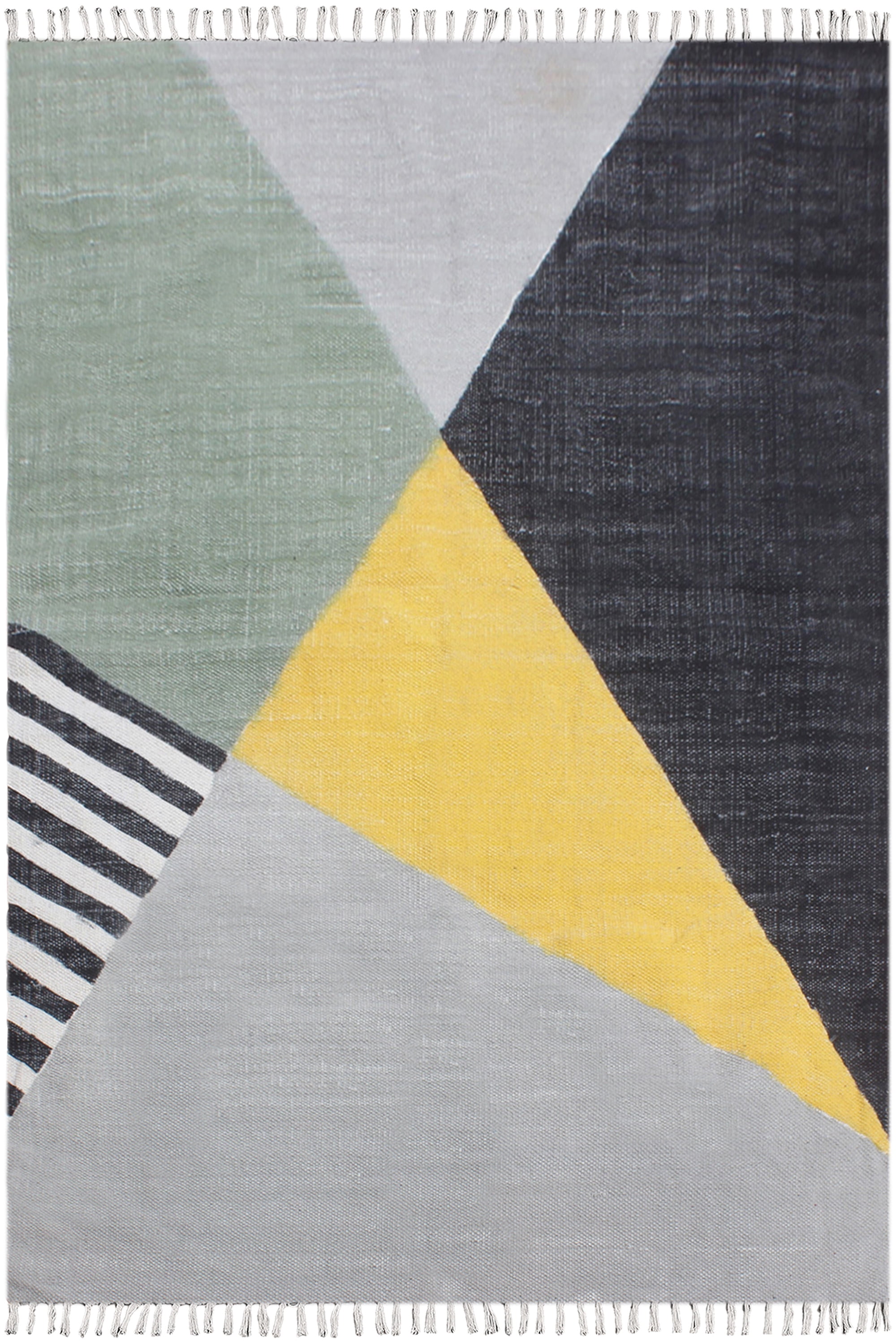 Casavani Pure Cotton Handmade Entrance Rug, Yellow 4x4 feet - Walmart.com